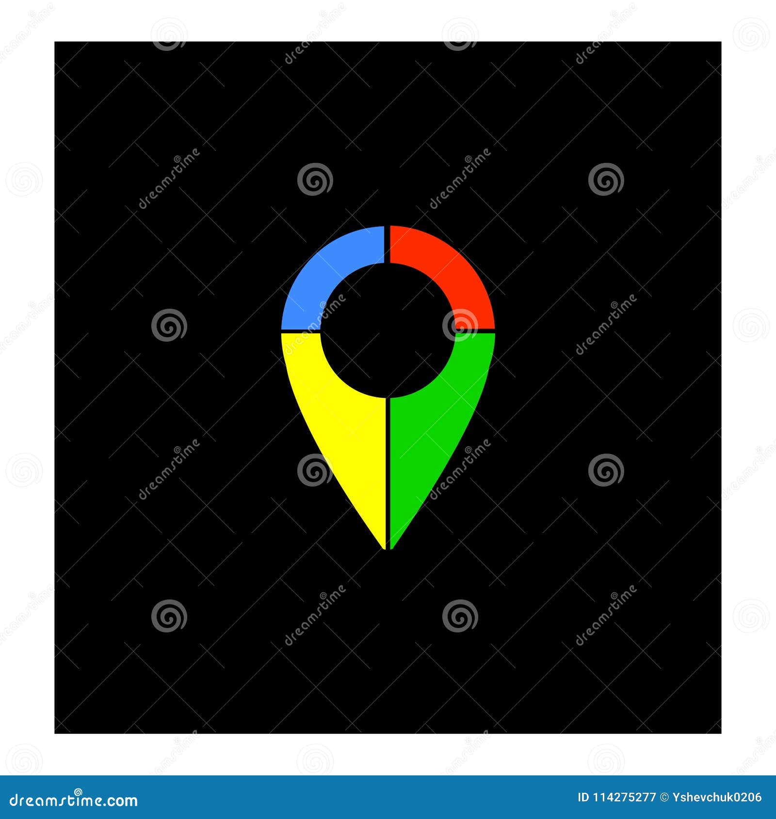 Map Pointer Icon. Black Background. Vector Illustration. Stock Vector ...