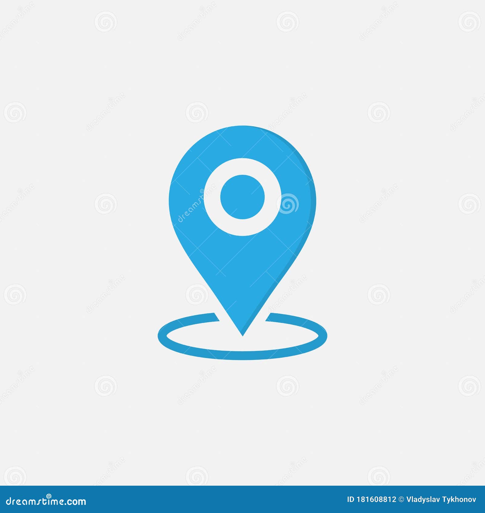 Map Pointer Icon in Blue. GPS Navigation Location Symbol. EPS 10 Stock ...