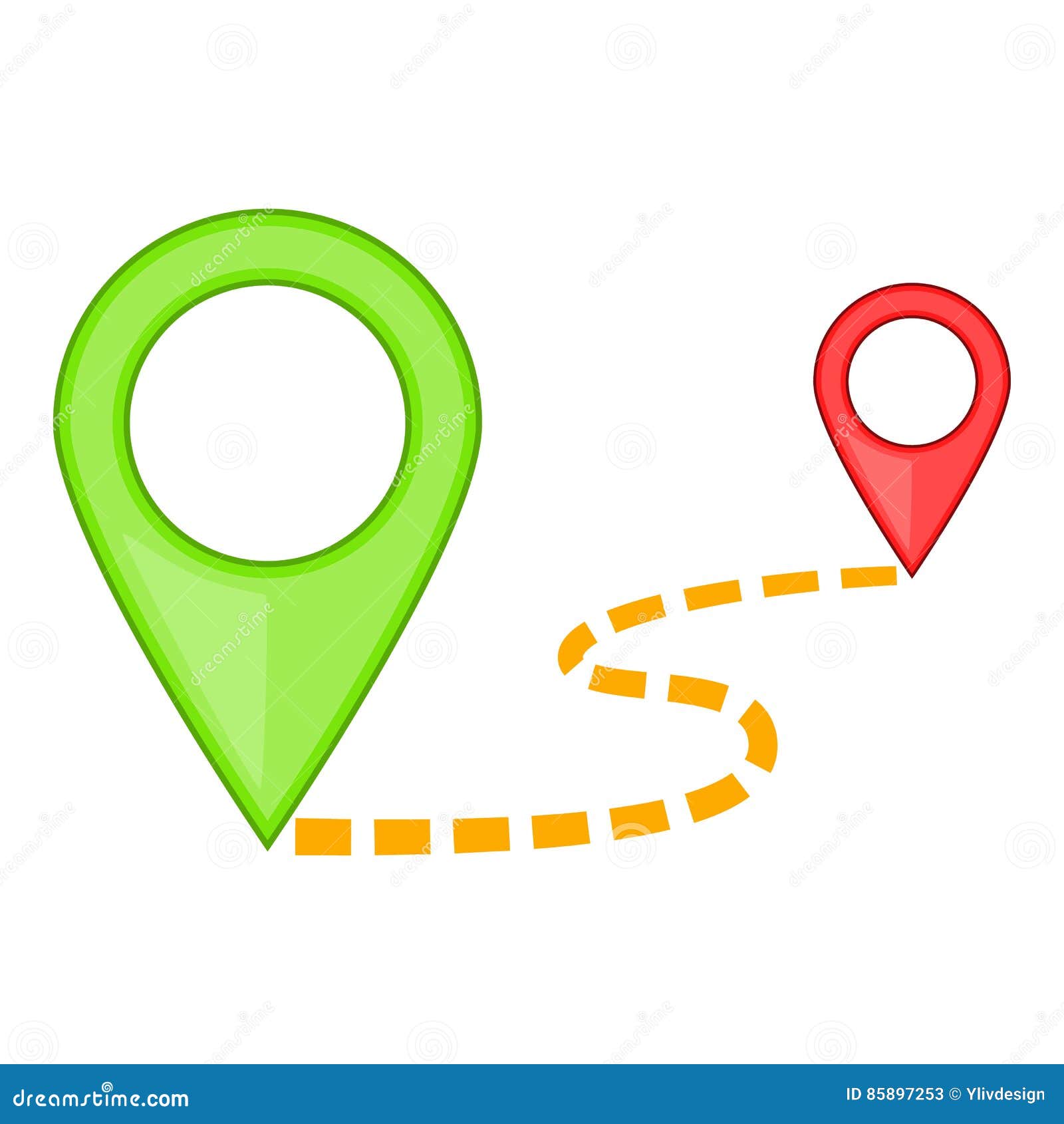 Map Pointer Icon, Cartoon Style Stock Vector - Illustration of travel ...