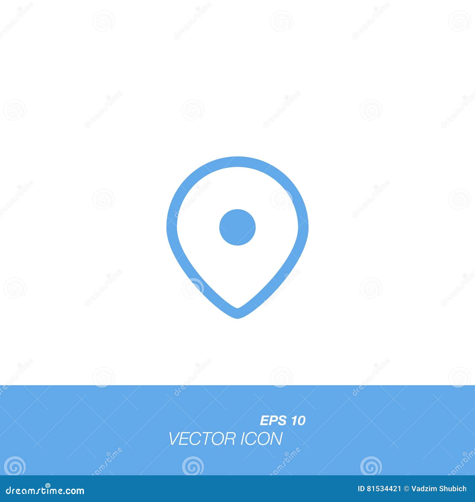 Map Pointer Icon in Flat Style Isolated on White Background. Stock ...