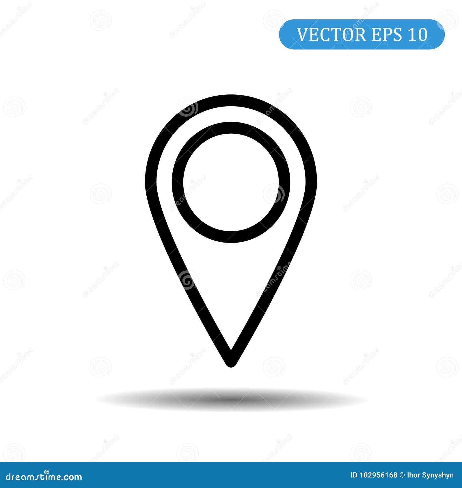 Map Pointer Icon Gps Location Symbol Thick Line Linear Design Style
