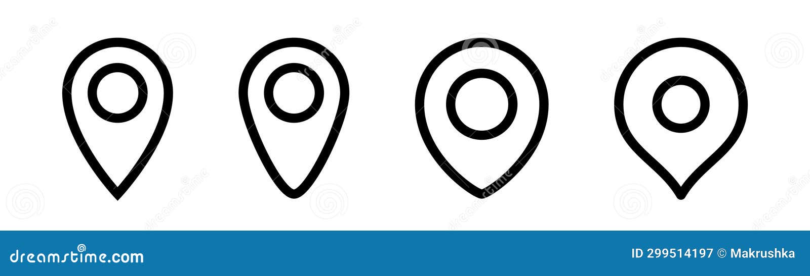 Map Pointer Icon in Line. Location Pin Icon. Map Pointer Sign. Outline Position Marker ...