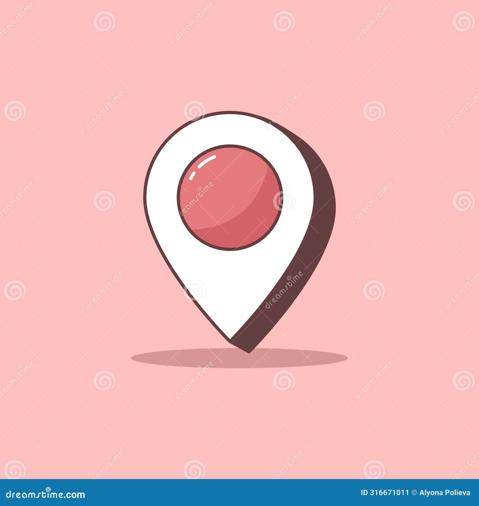Map Pointer Icon on a Pink Background Stock Vector - Illustration of ...