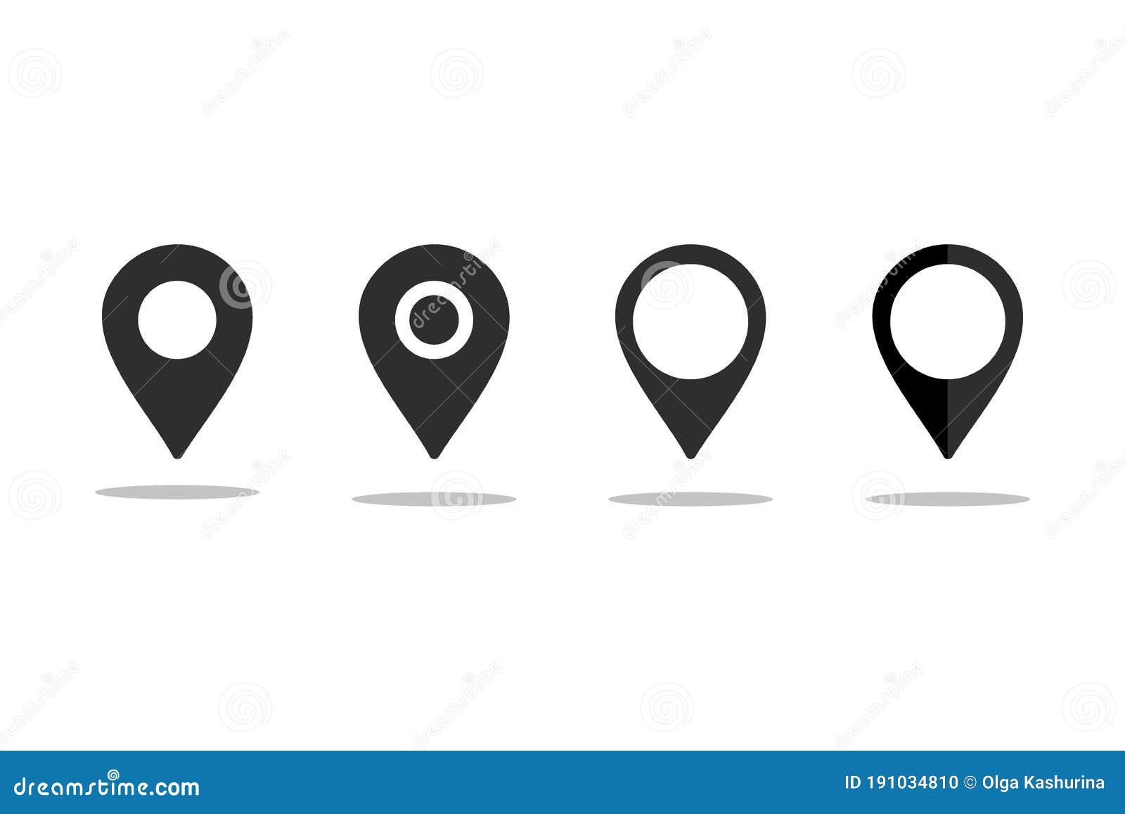 Map Pointer Icon Set or GPS Location Icon Stock Illustration ...