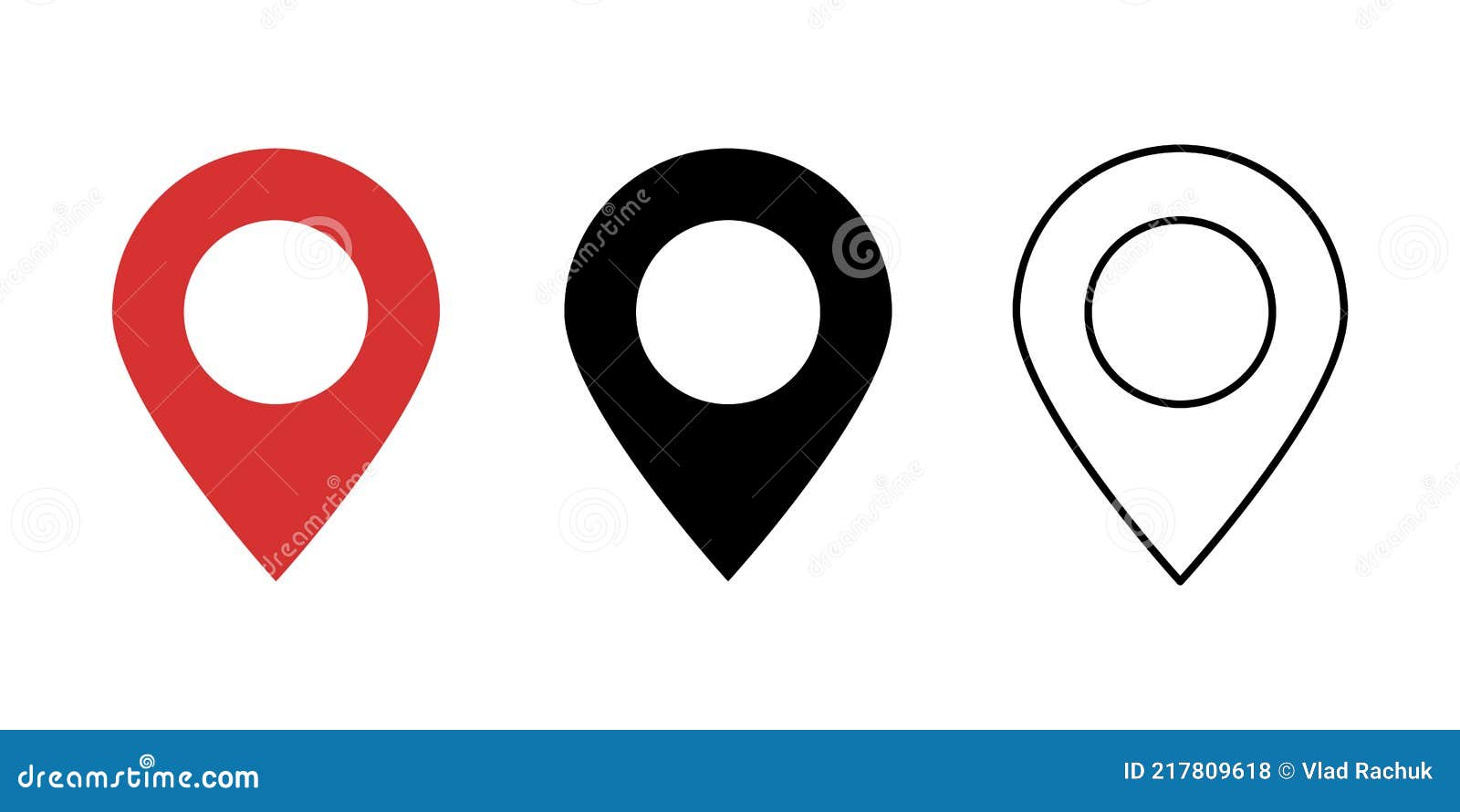 Map Pointer Icon Set. Pin Pointer. Location Pin. GPS Navigation Pin. Location Symbols Stock ...