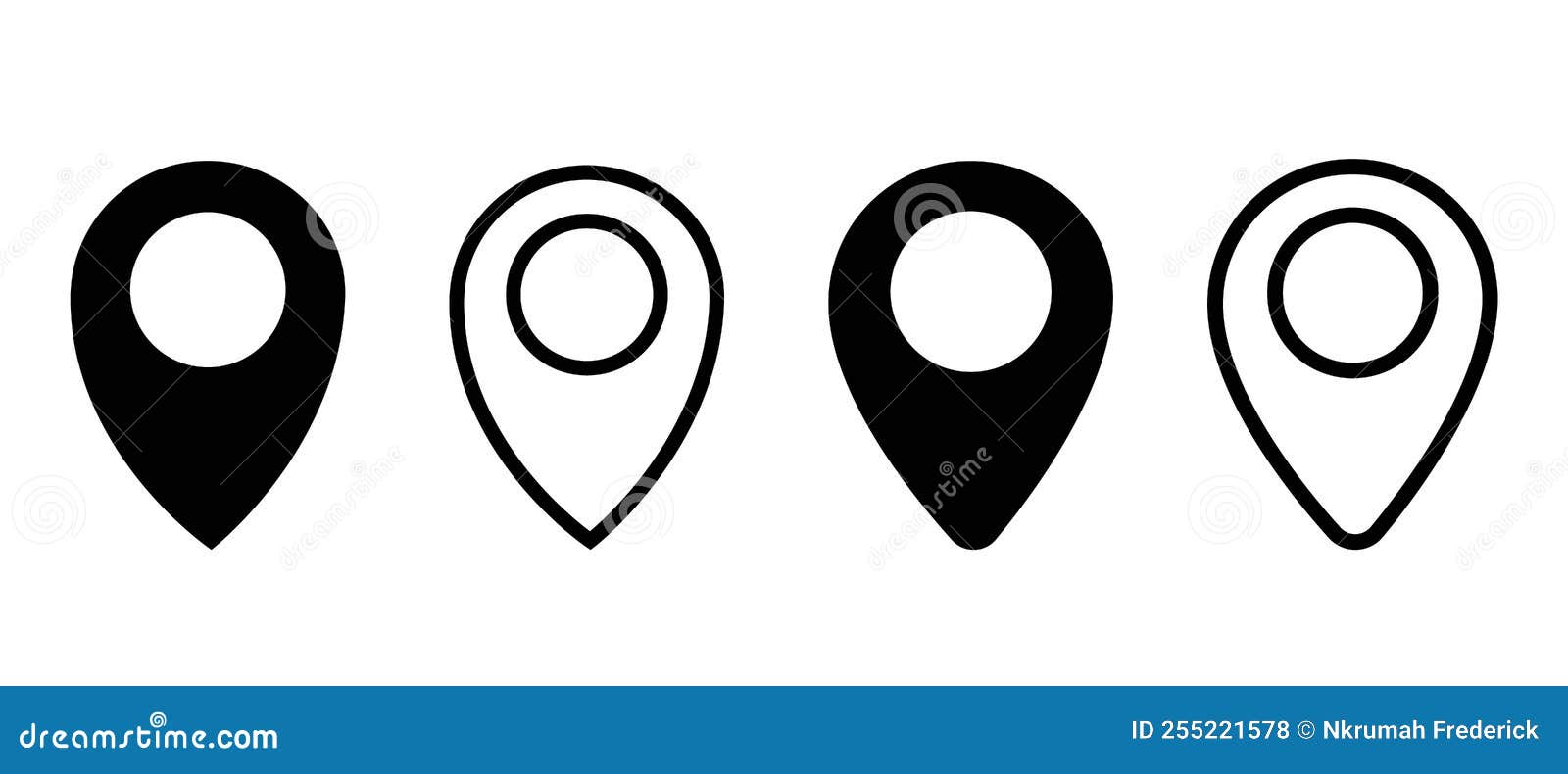 Map pointer icons set stock vector. Illustration of brand - 255221578