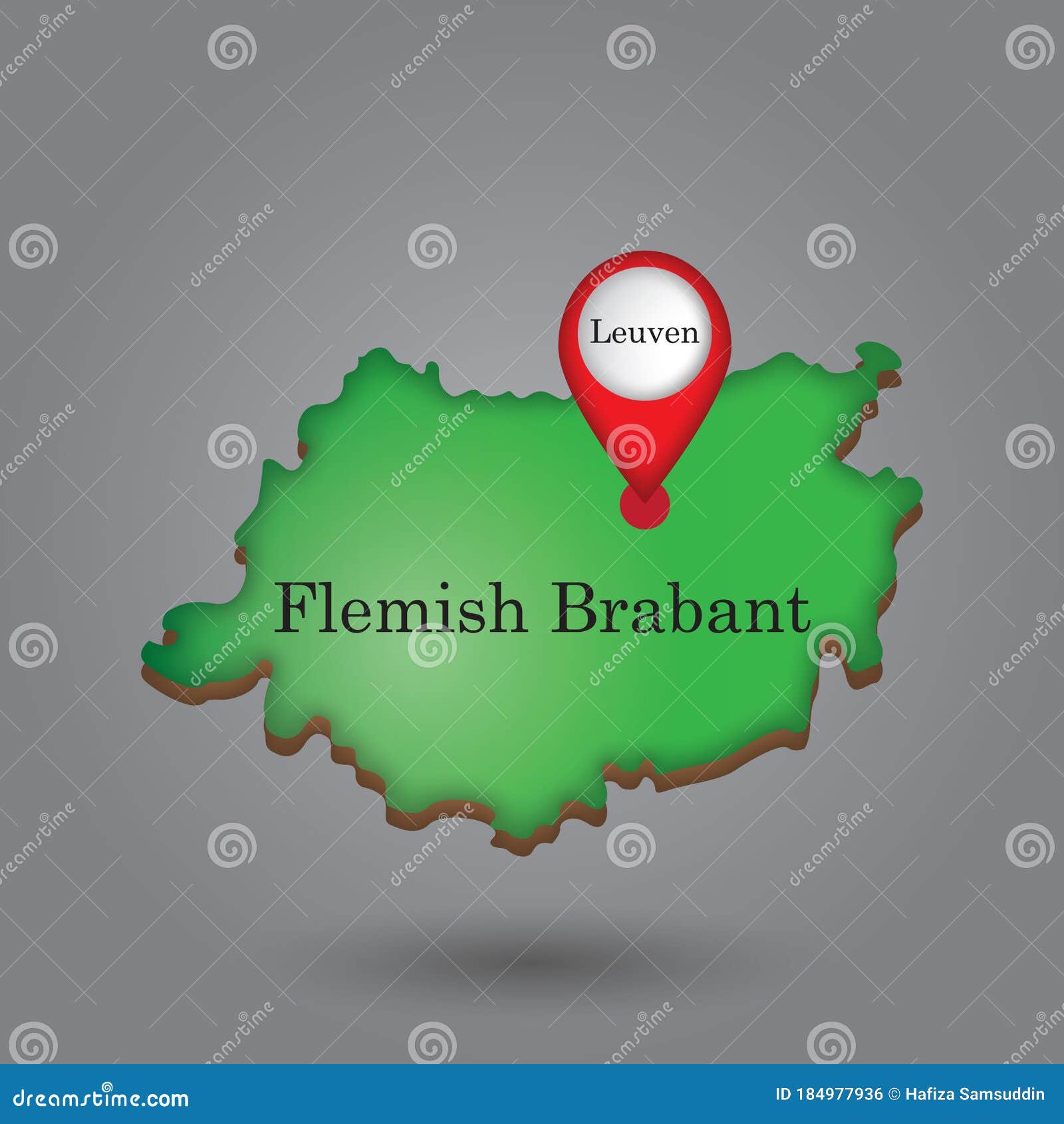 Flemish Brabant Outline Map Set - Belgian Version Vector Illustration ...