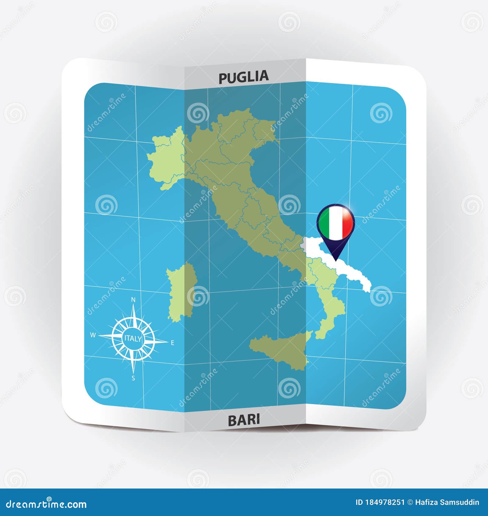 Map Pointer Indicating Puglia on Italy Map. Vector Illustration ...