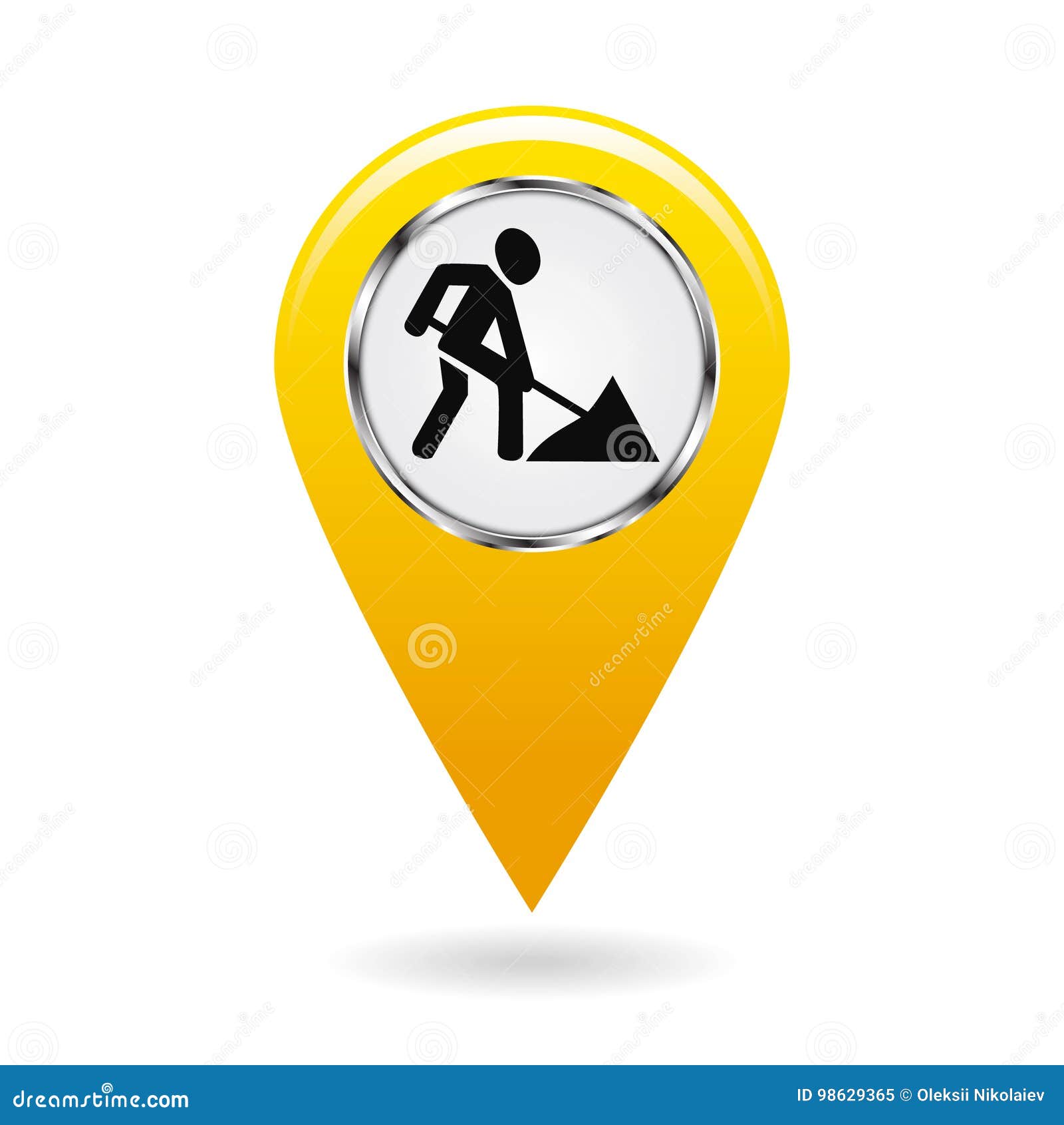 Map Pointer. Indicator Of Repairs And Emergency Areas On The Map ...