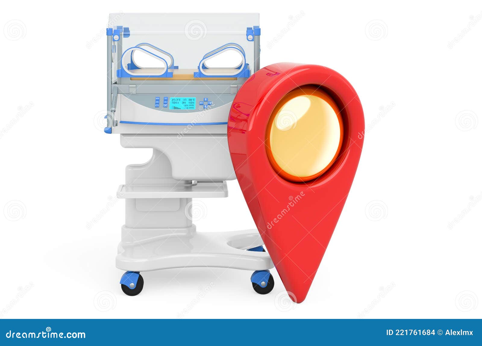 Infant Incubator. Medical Equipment. Isolated On A White Background ...