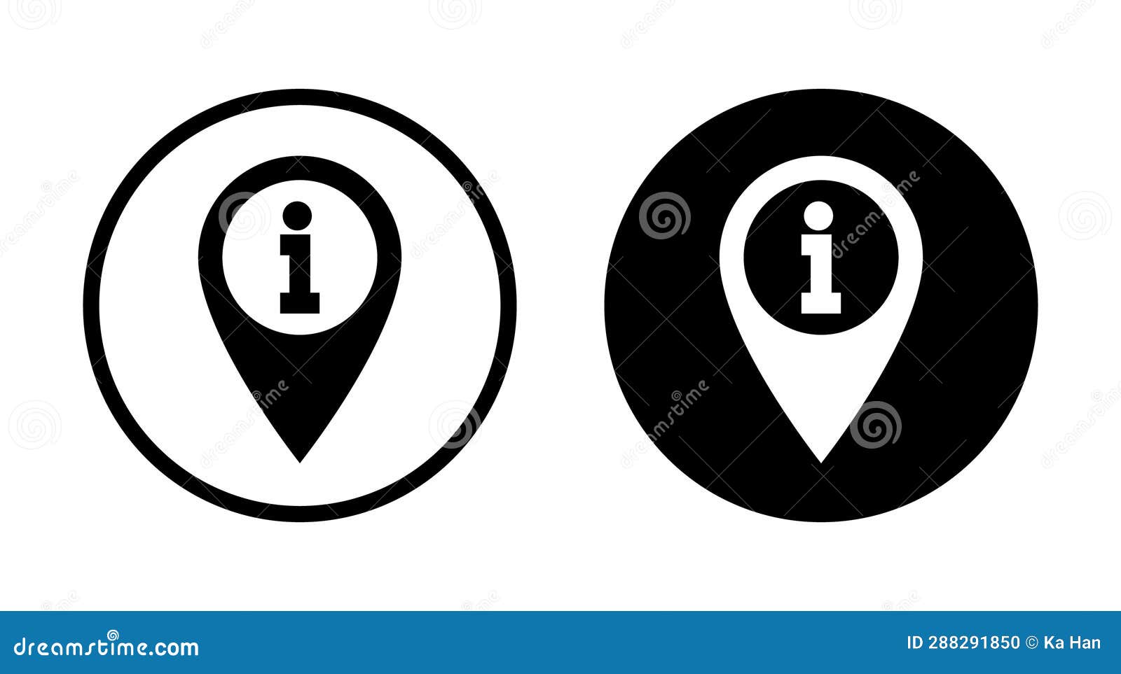 Map Pointer with Information Icon Vector in Circle. Pin Location with ...