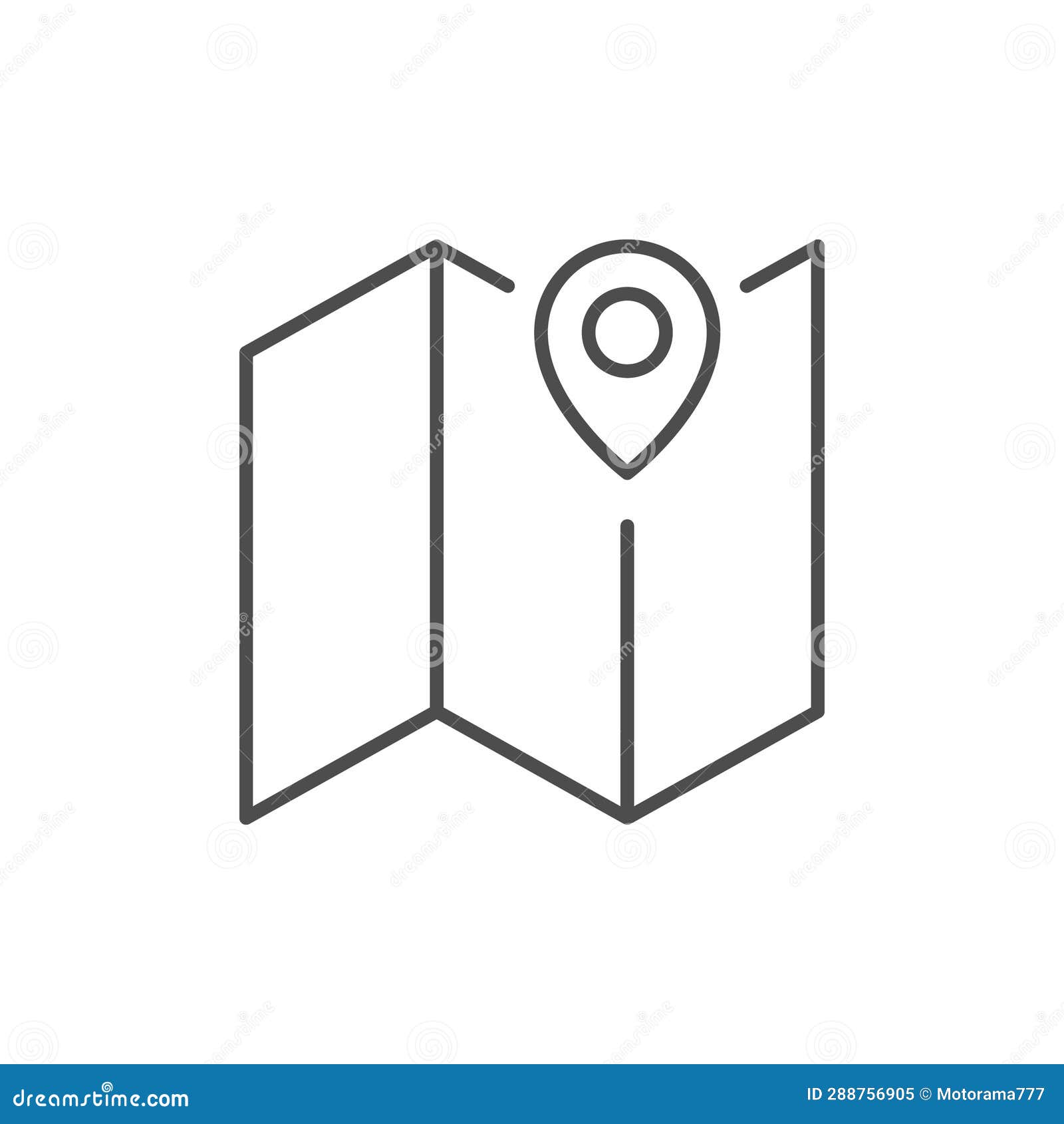 Map with pointer line icon stock illustration. Illustration of ...