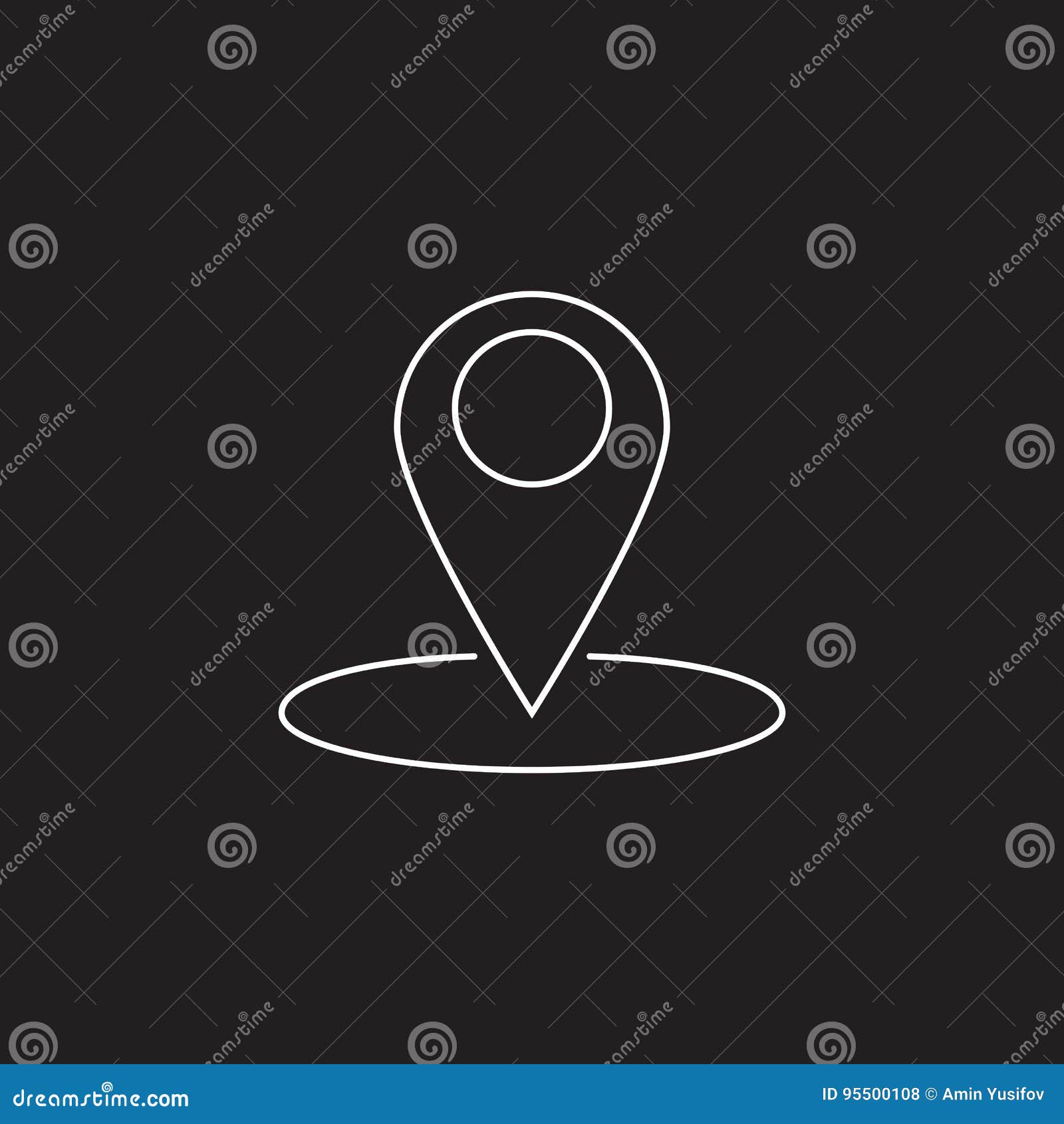 Map Pointer Line Icon, Outline Vector Logo Stock Vector - Illustration ...