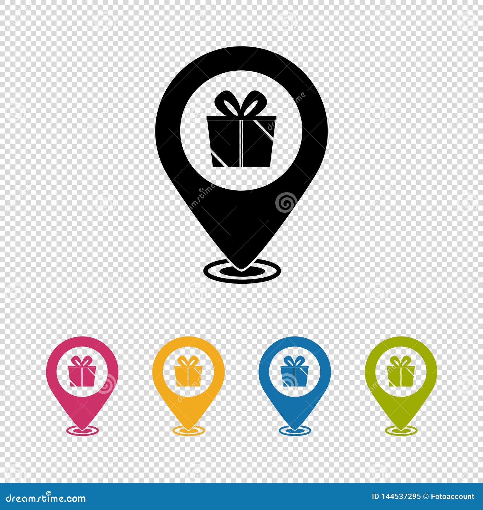 Map Pointer, Location Finder, Gift Icon - Vector Illustration Isolated ...
