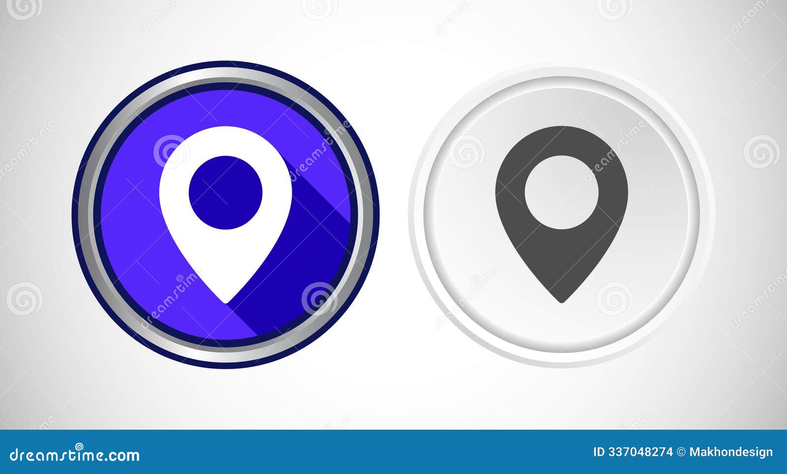 Map Pointer Location Icon Button Set Design Illustration Stock Vector ...