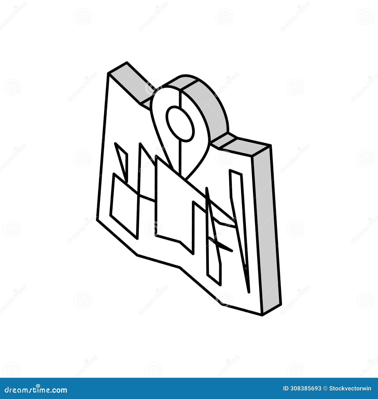 Map Pointer Location Isometric Icon Vector Illustration Stock Vector ...