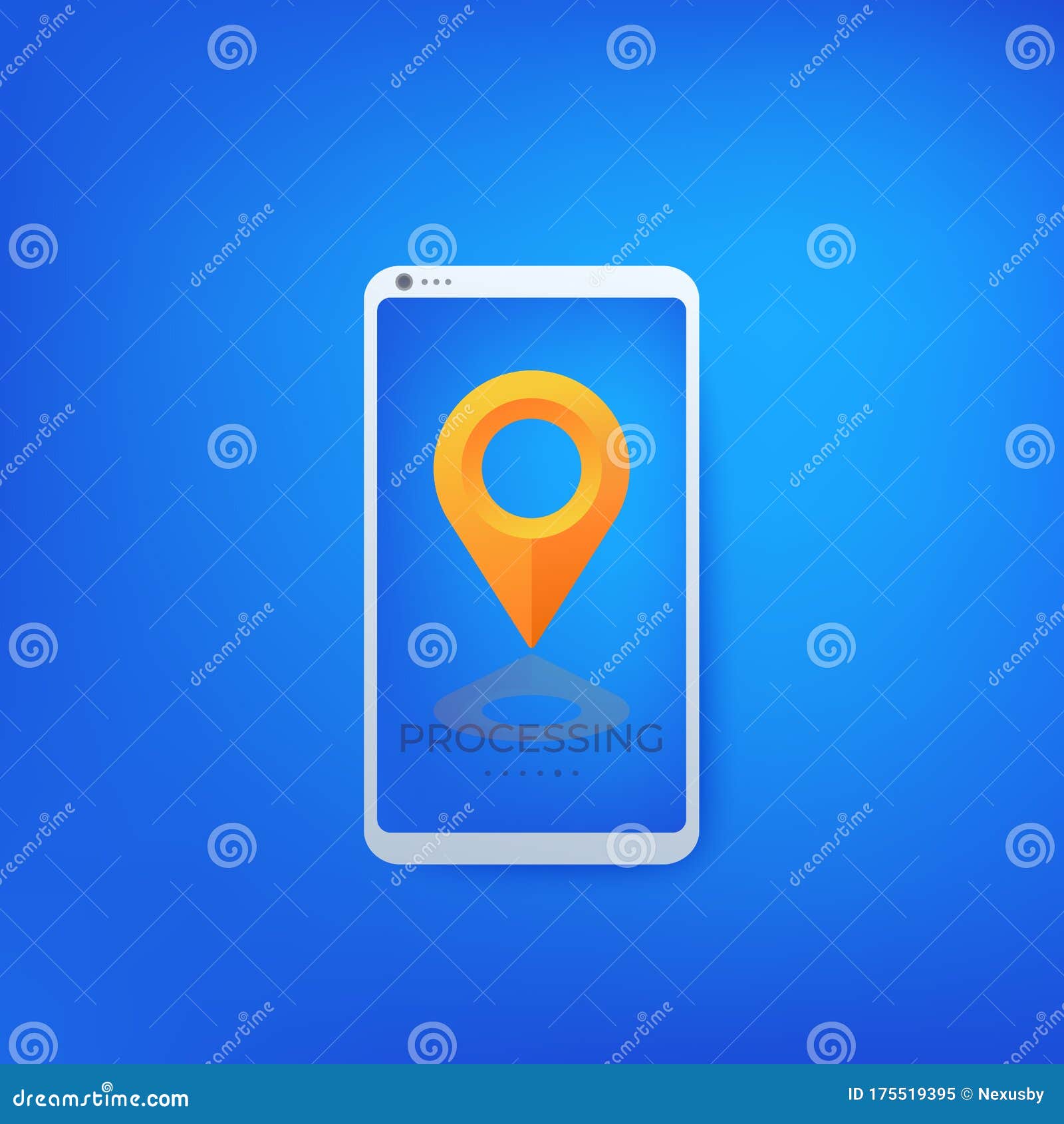Map Pointer, Location Mark on Screen of Phone Stock Vector ...