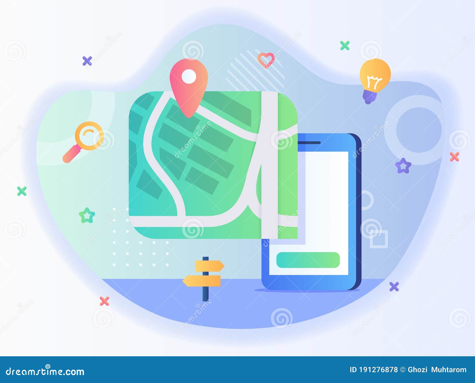Map Pointer Location on Smartphone Screen Concept of Pick Location with ...