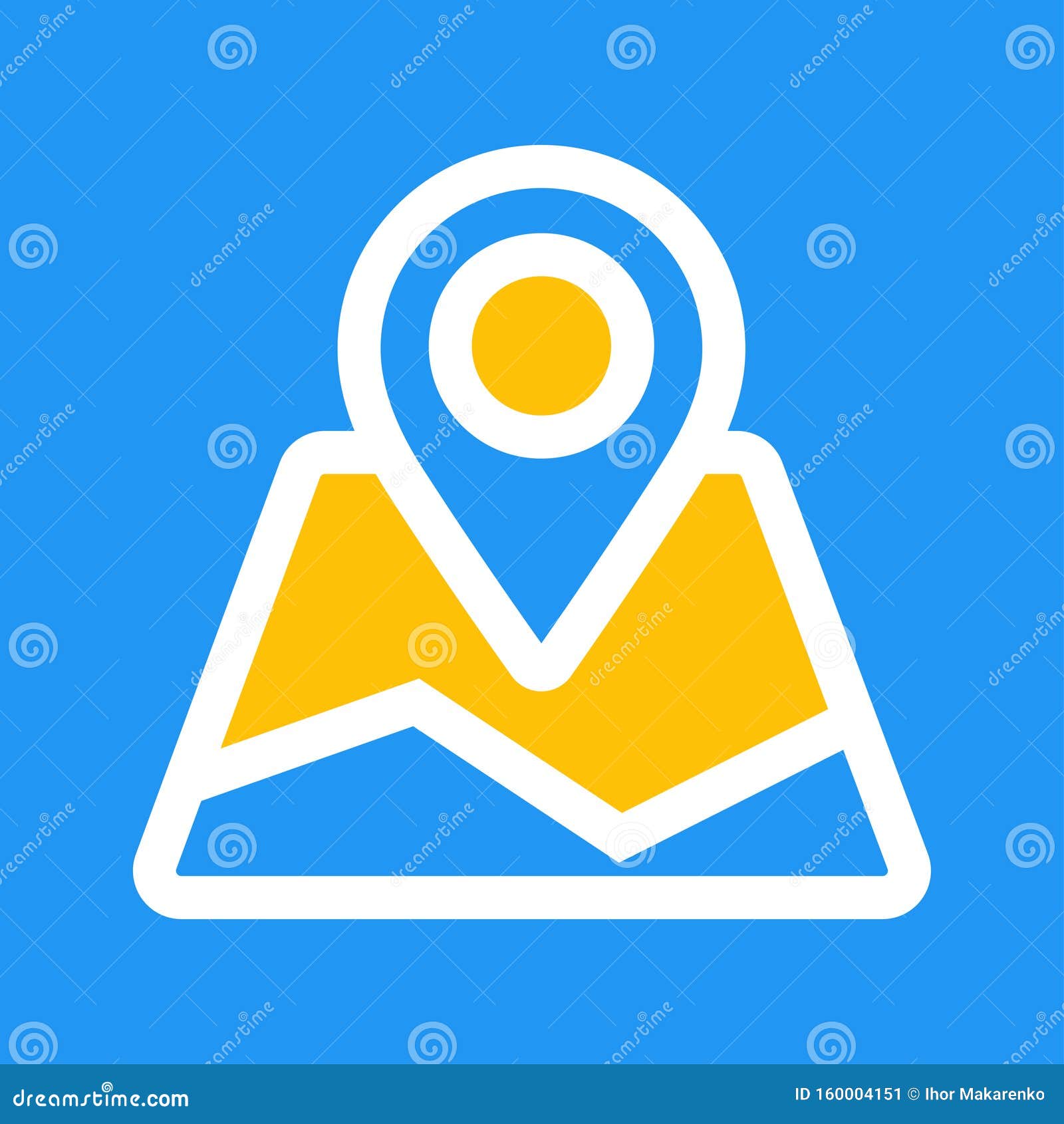 Map Pointer Logo - Color Icon, Flat Design Stock Vector - Illustration ...