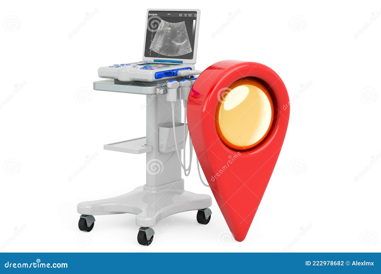 3d Rendering Of A Ultrasound Machine Stock Image | CartoonDealer.com ...