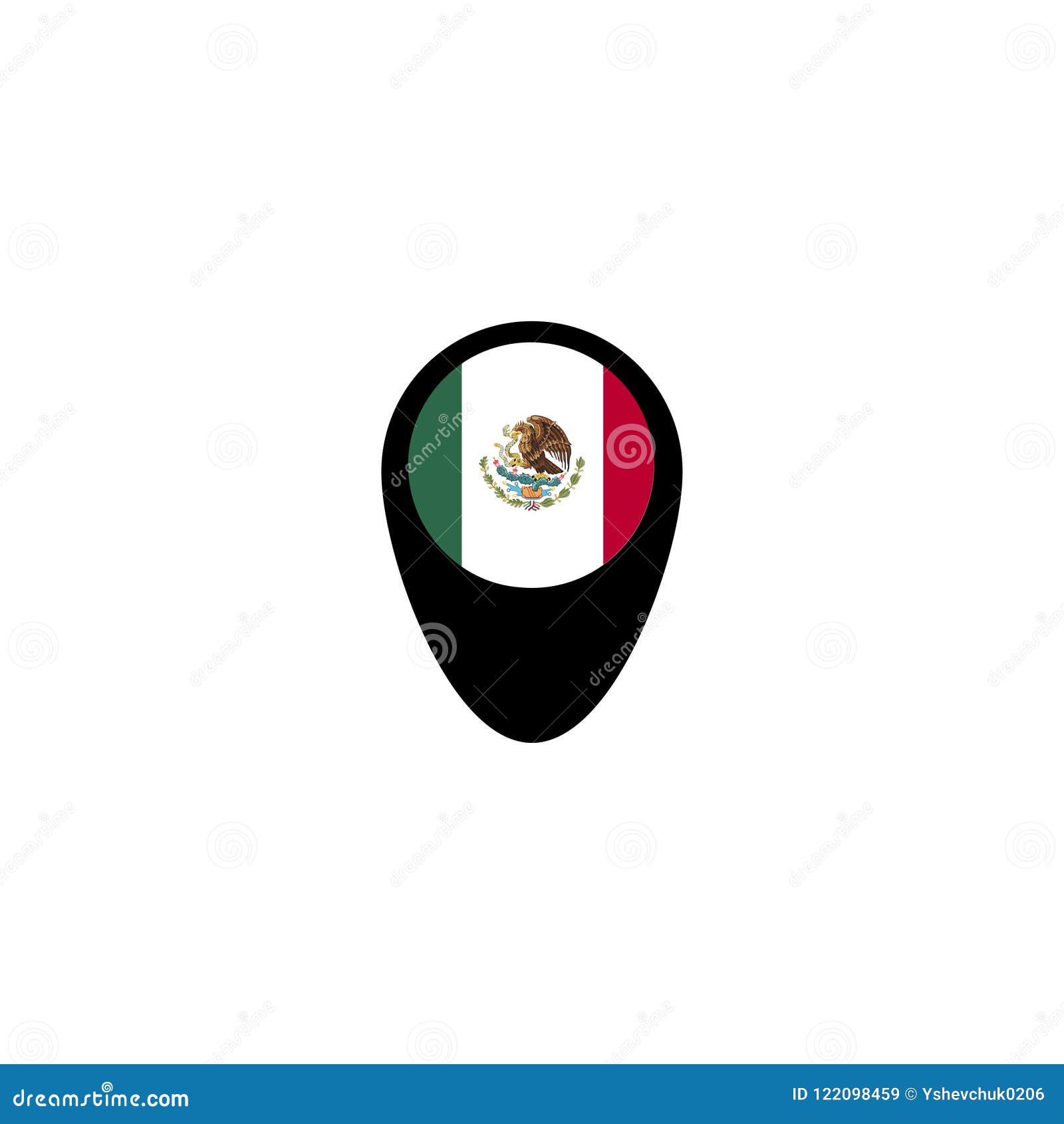 Map Pointer with Mexico Flagon . Vector Illustration Stock Vector ...