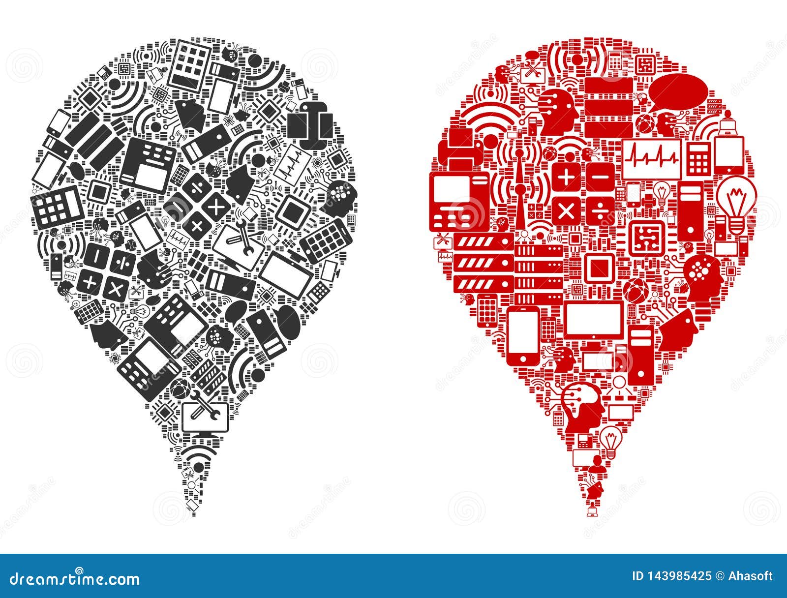 Map Pointer Mosaic Icons for BigData Stock Vector - Illustration of ...