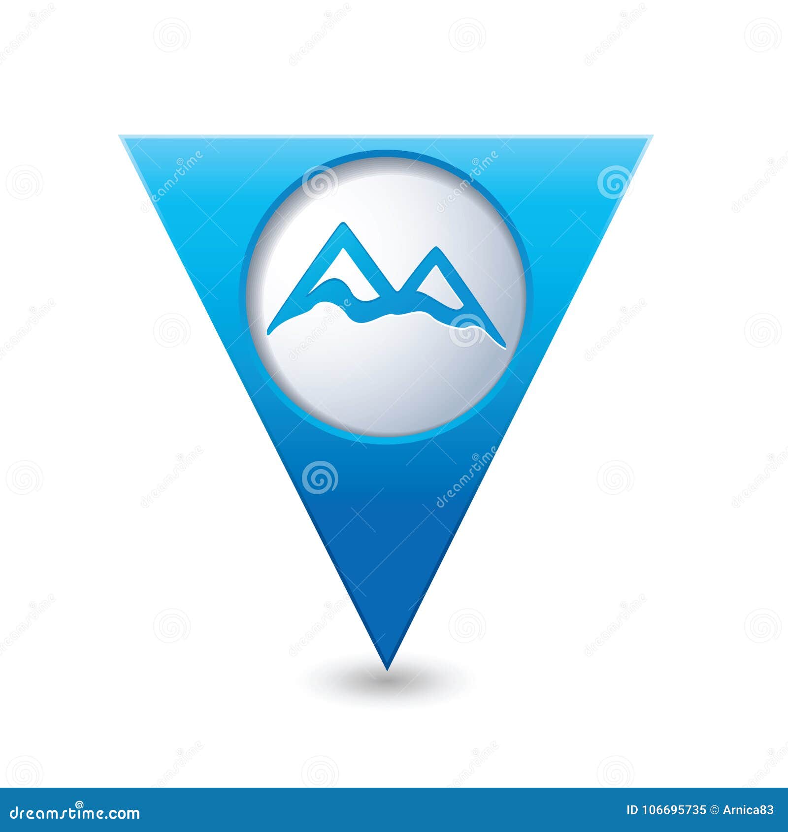 Map Pointer with Mountain Icon Stock Vector - Illustration of mountain ...