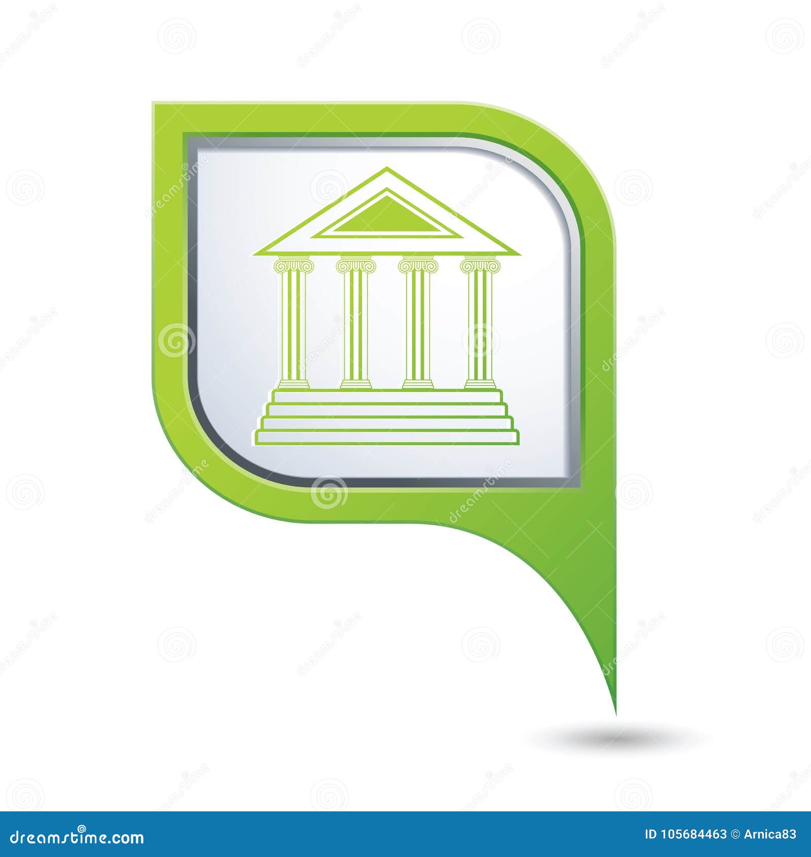 Map Pointer with Museum Icon Stock Vector - Illustration of pointer ...