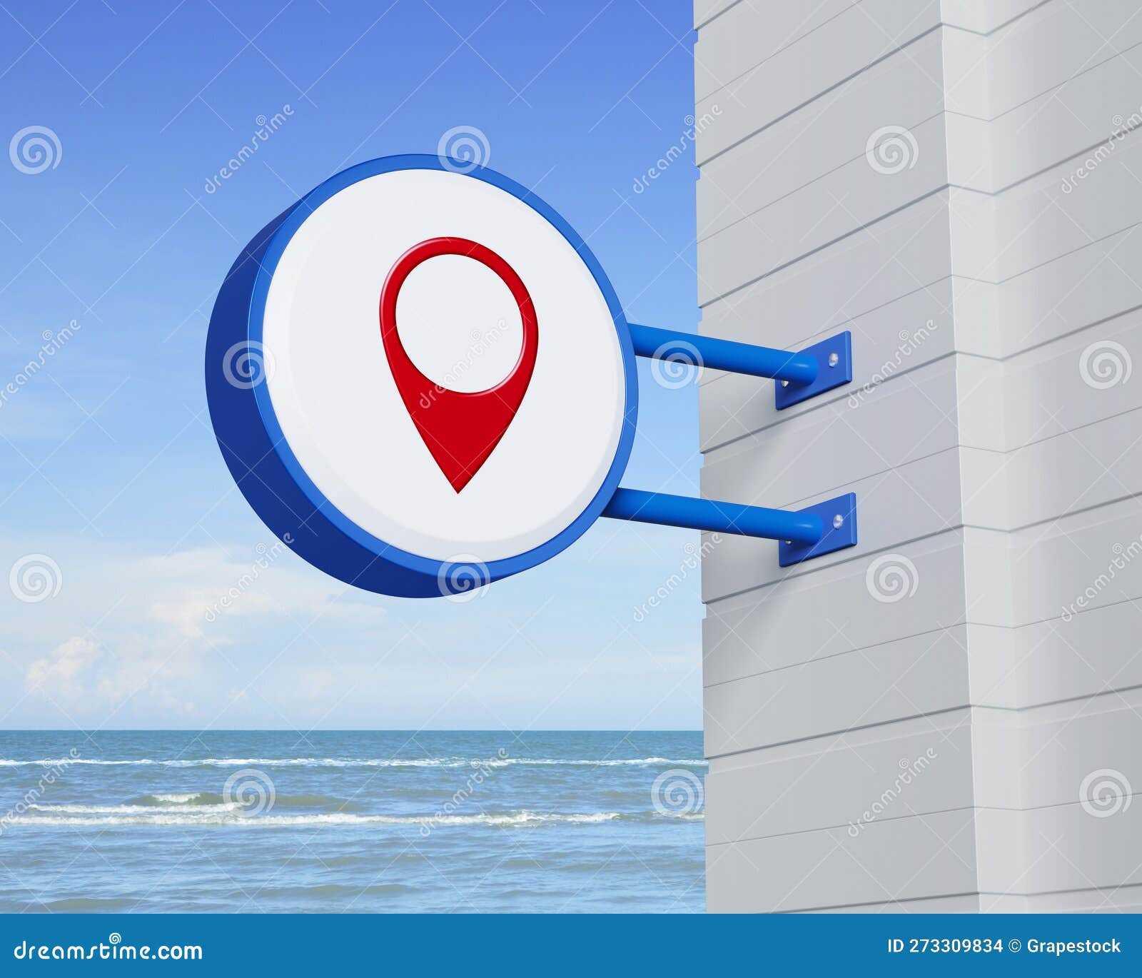 Map Pointer Navigation Concept, 3D Rendering Stock Illustration ...