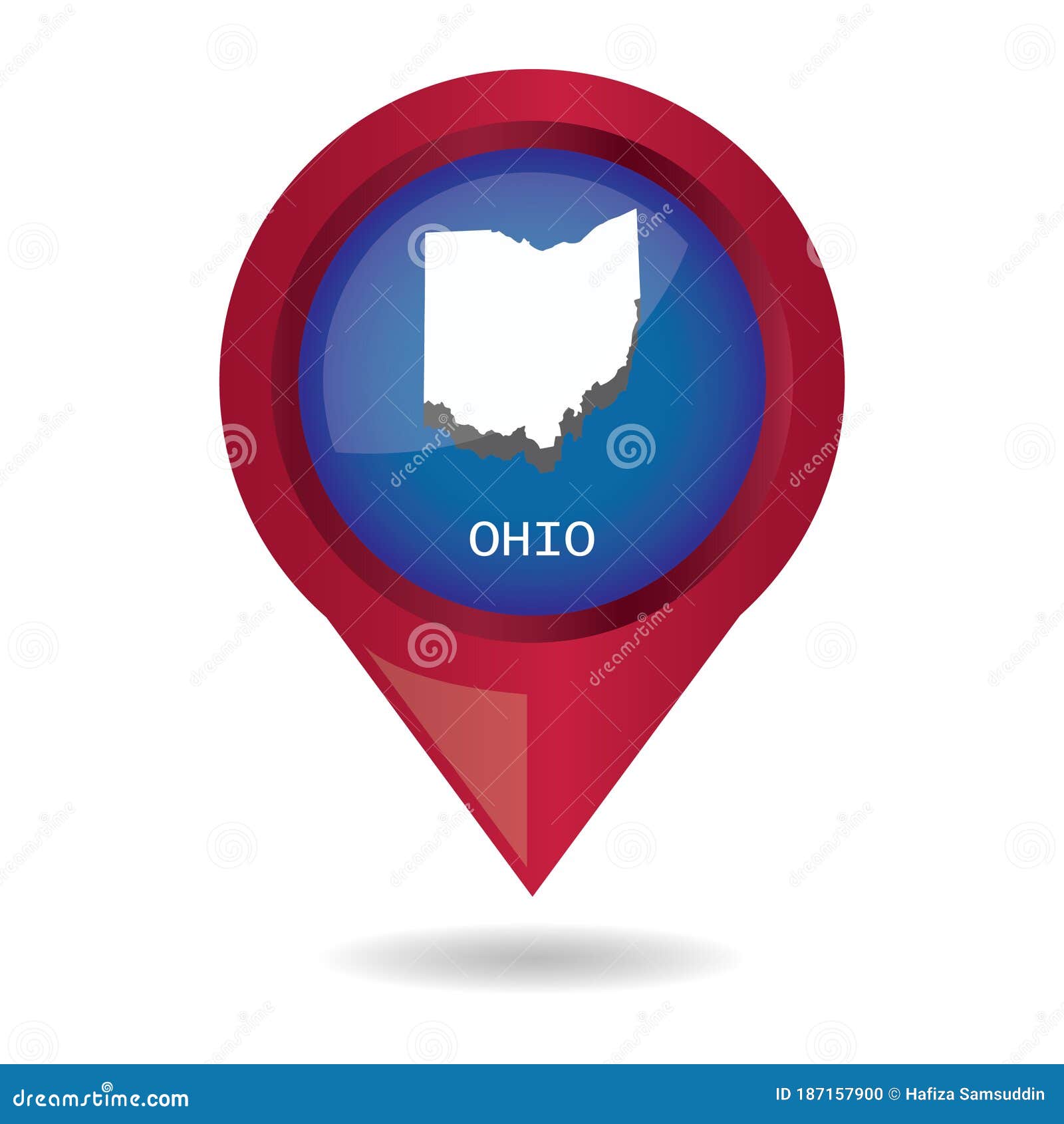 Ohio Map Pointer Location Flag Cartoon Vector | CartoonDealer.com ...