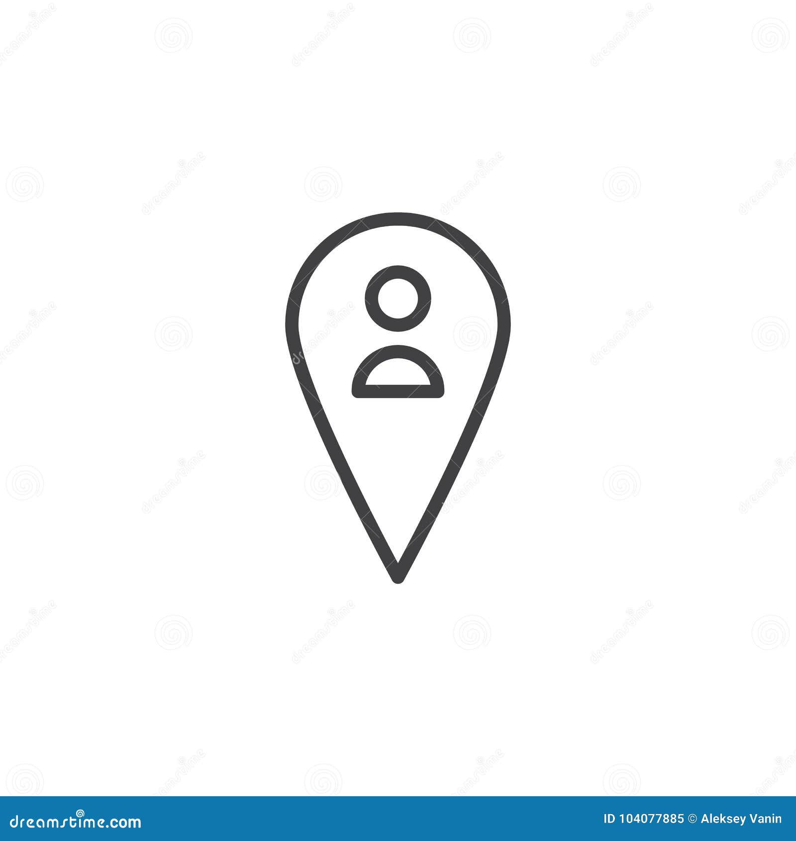 Map Pointer with Person Line Icon Stock Vector - Illustration of ...