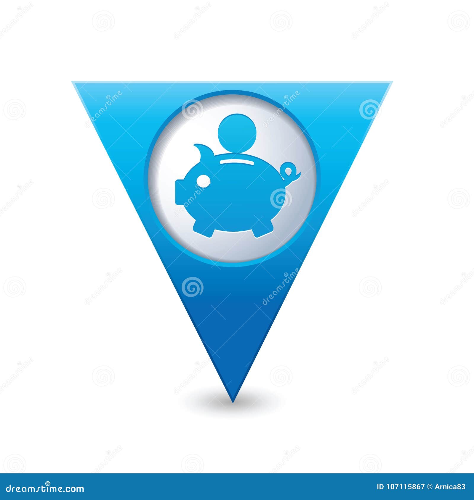 Map Pointer with Piggy Bank Icon Stock Vector - Illustration of animal ...