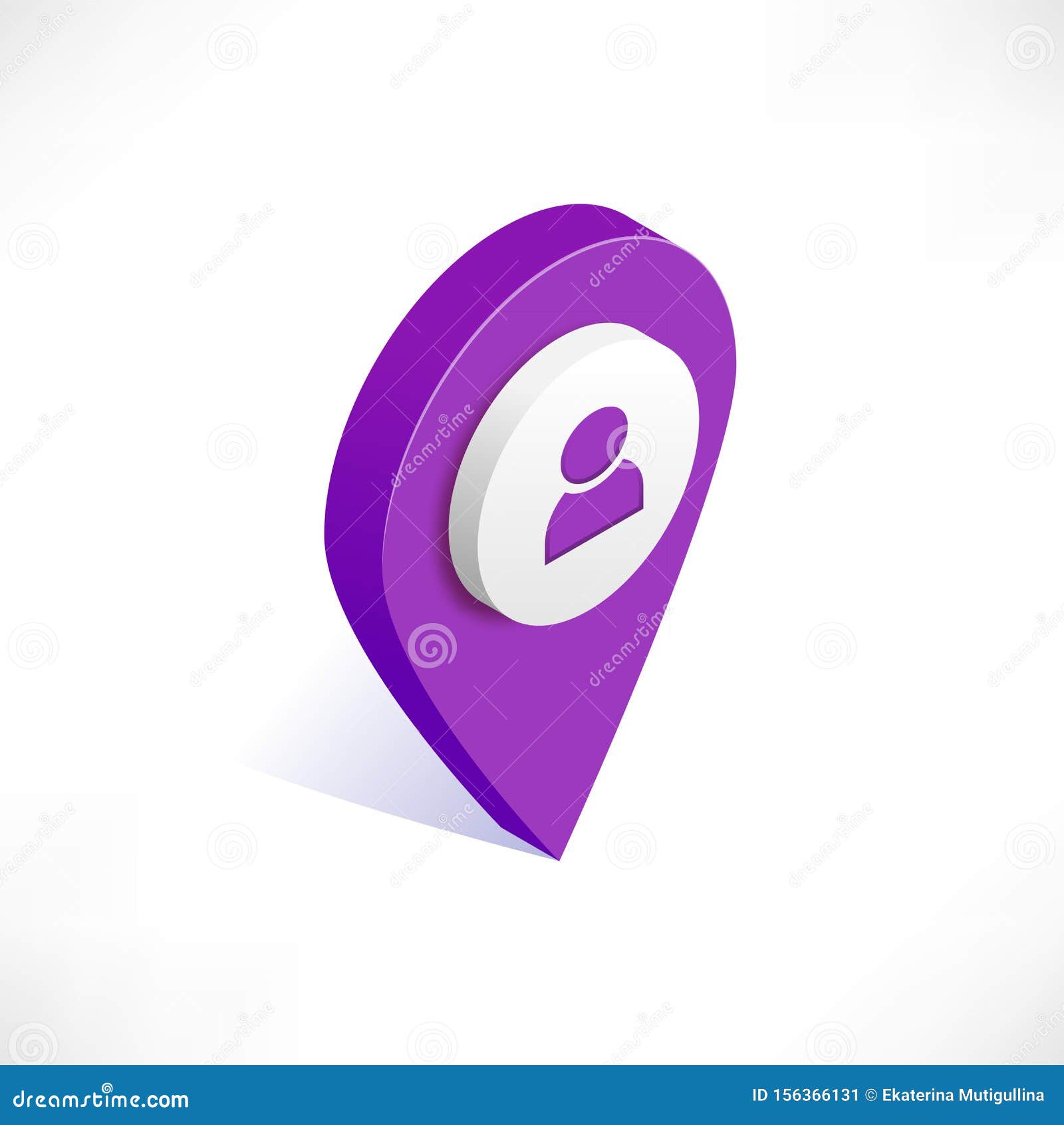 Map Pointer Pin Isometric with Person Icon Stock Vector - Illustration ...