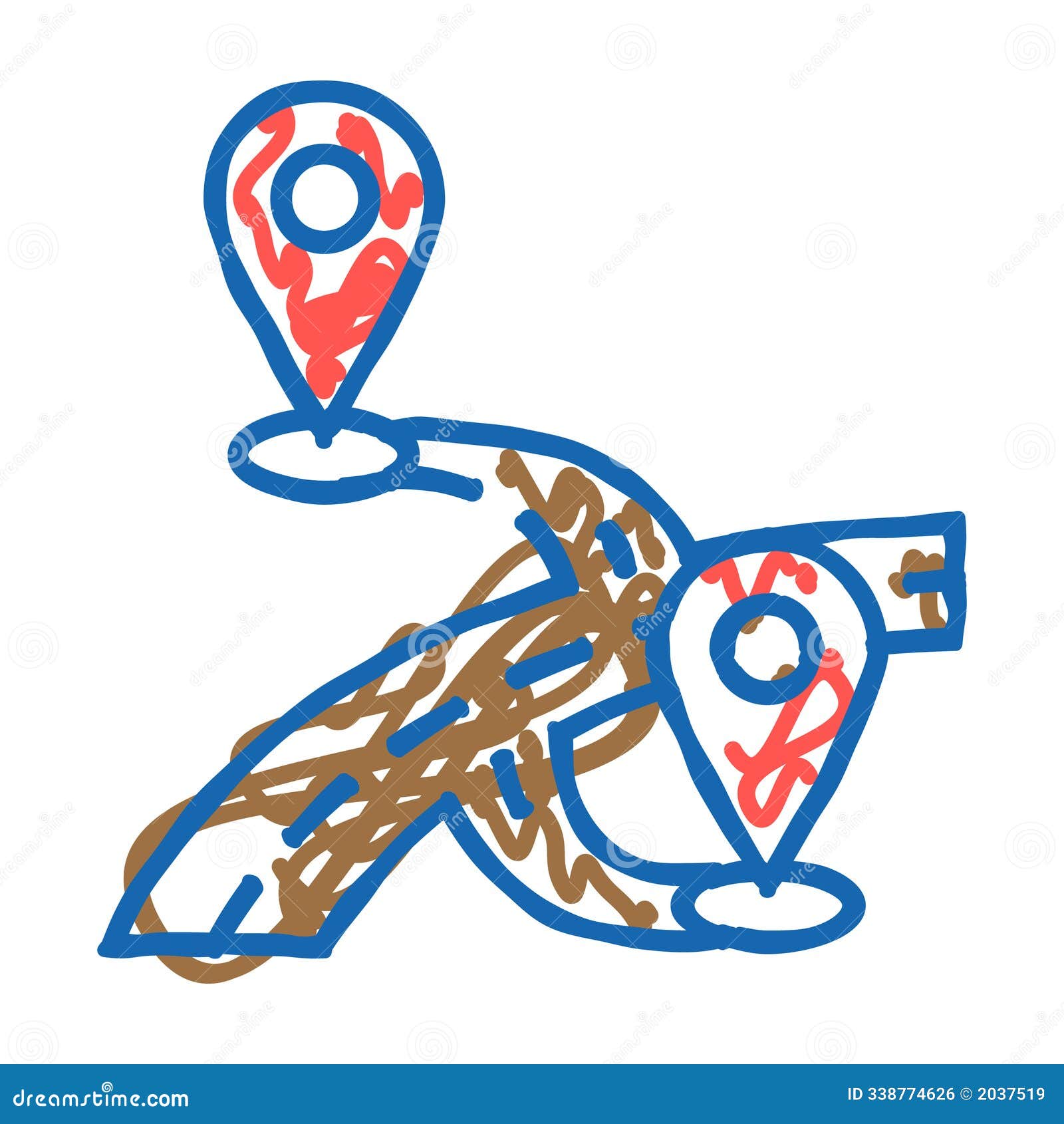 Map Pointer Place Icon Doodle Illustration Stock Vector - Illustration ...