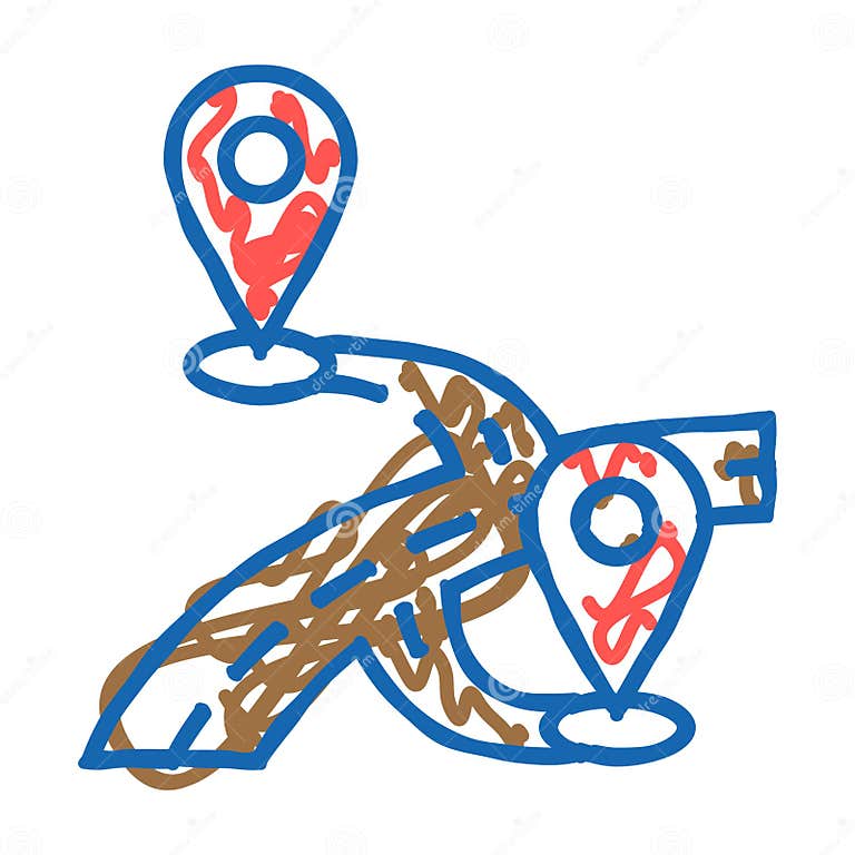 Map Pointer Place Icon Doodle Illustration Stock Vector - Illustration ...