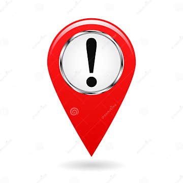 Map Pointer. the Pointer of Important Objects, Warning of Danger on the ...