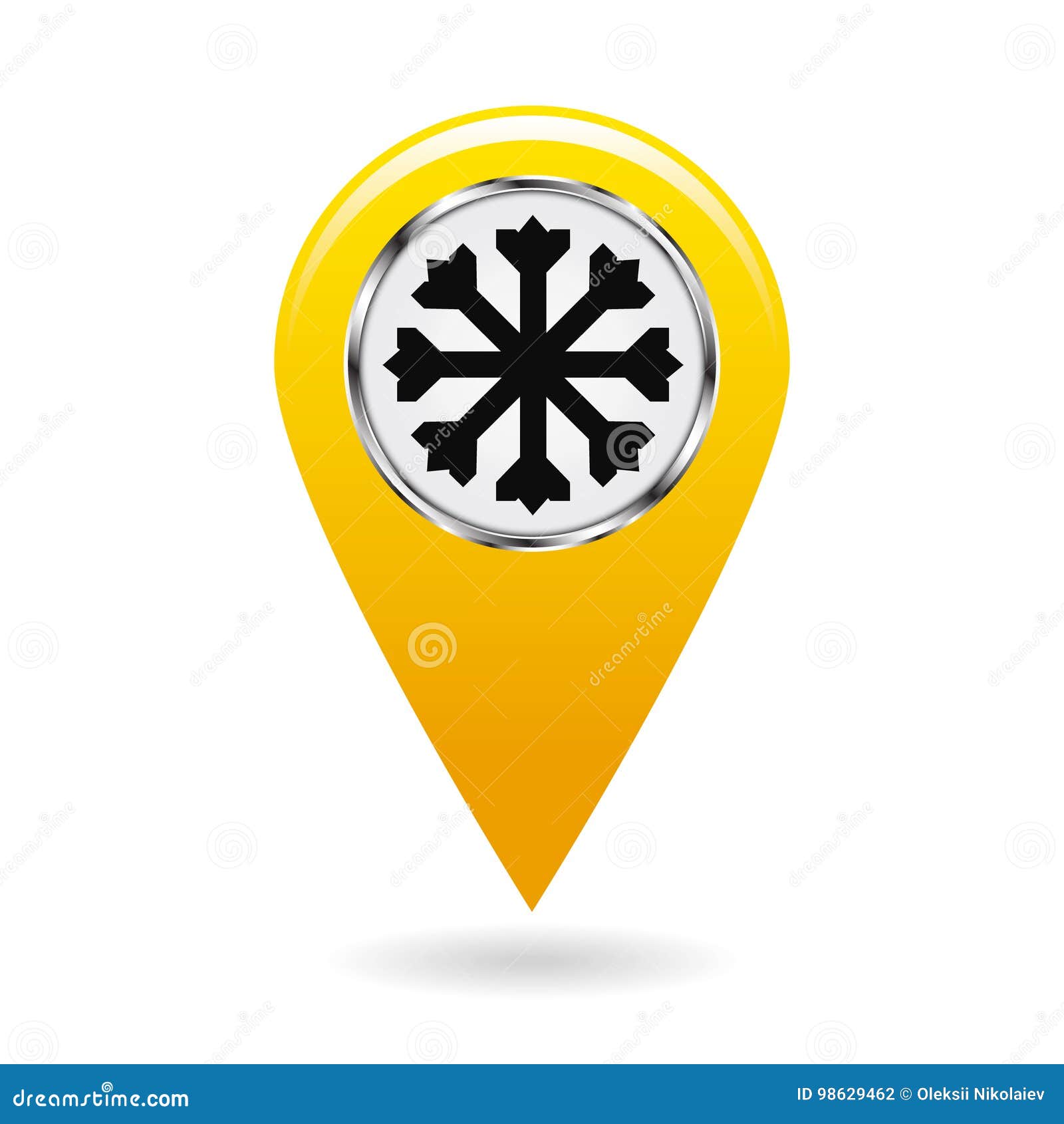 Map Pointer. the Pointer of Snow Drifts and Icy Areas on the Map ...