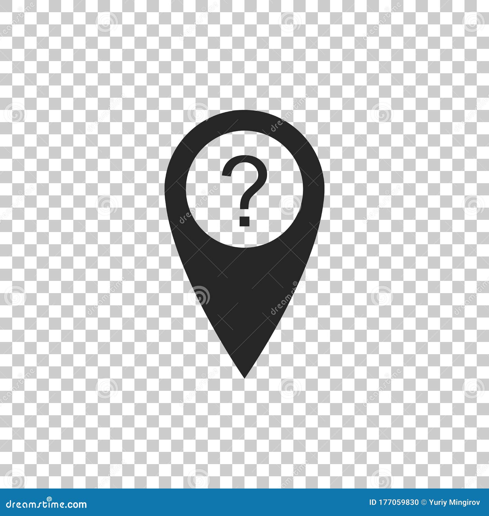 Map Pointer with Question Symbol Icon Isolated on Transparent ...
