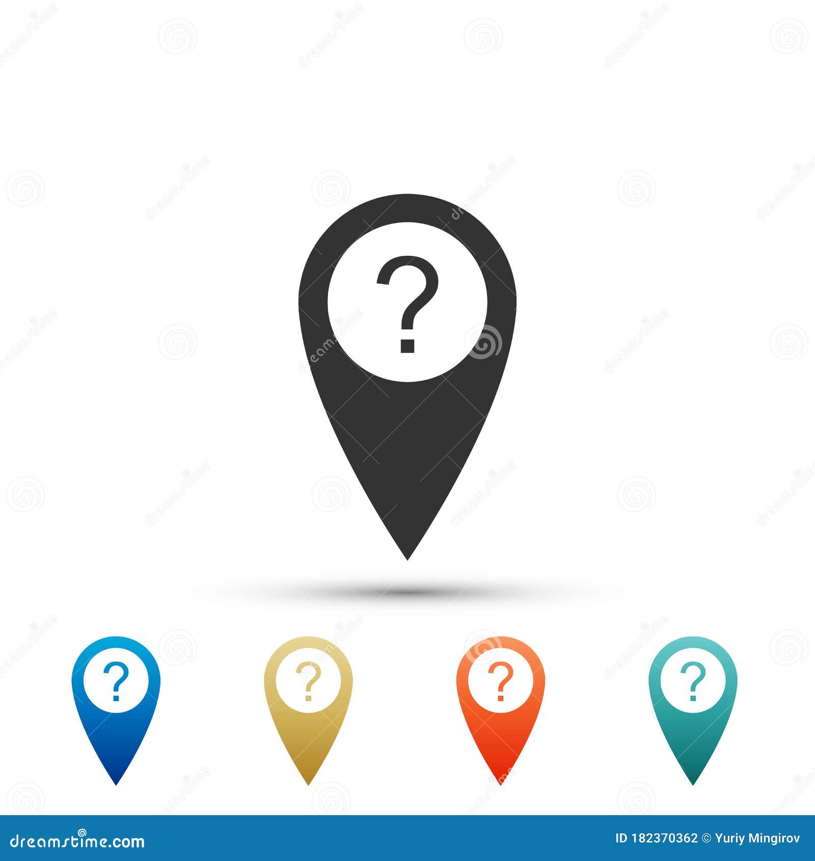Map Pointer with Question Symbol Icon Isolated on White Background ...