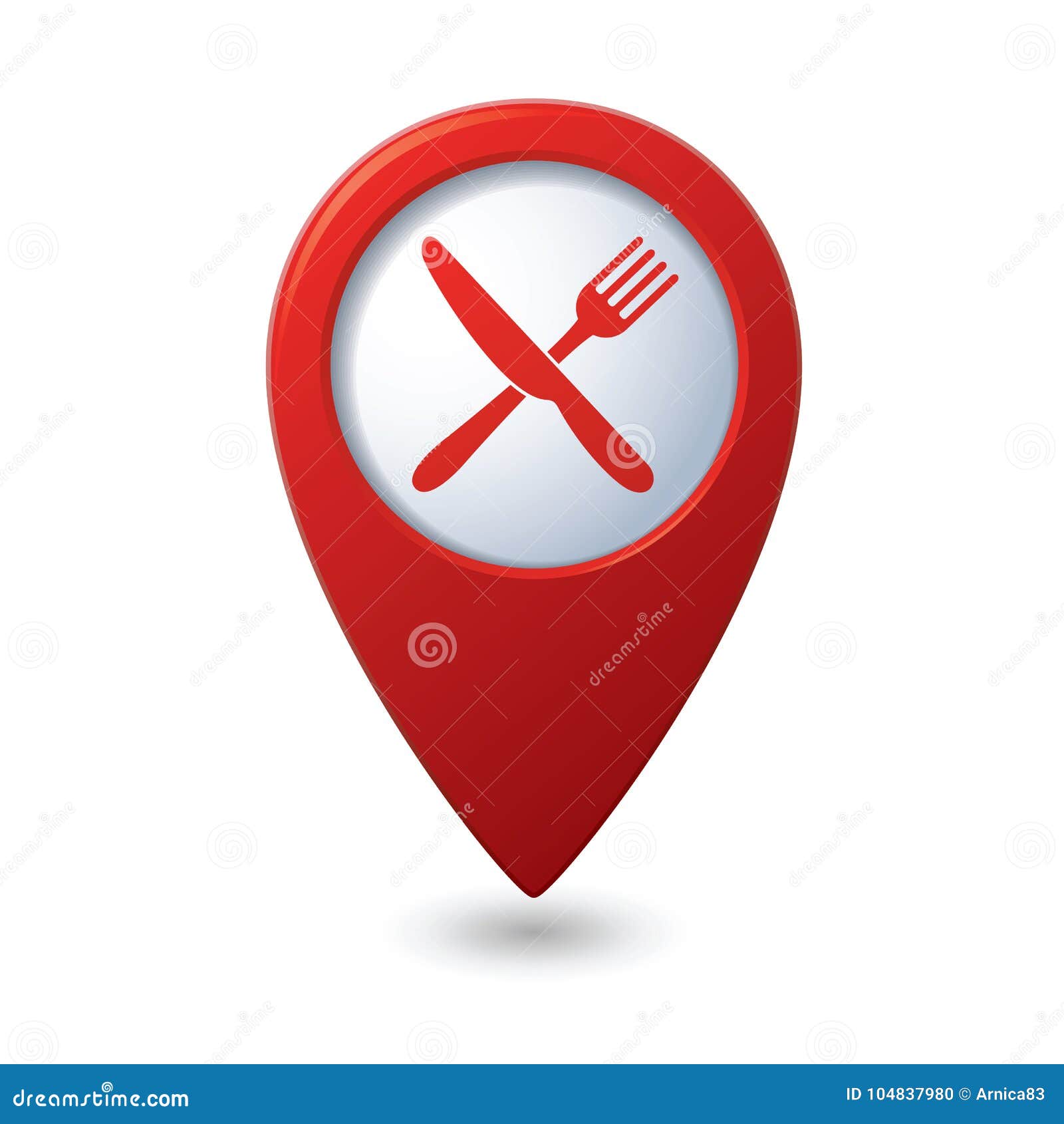 Map Pointer with Restaurant Icon Stock Vector - Illustration of menu ...