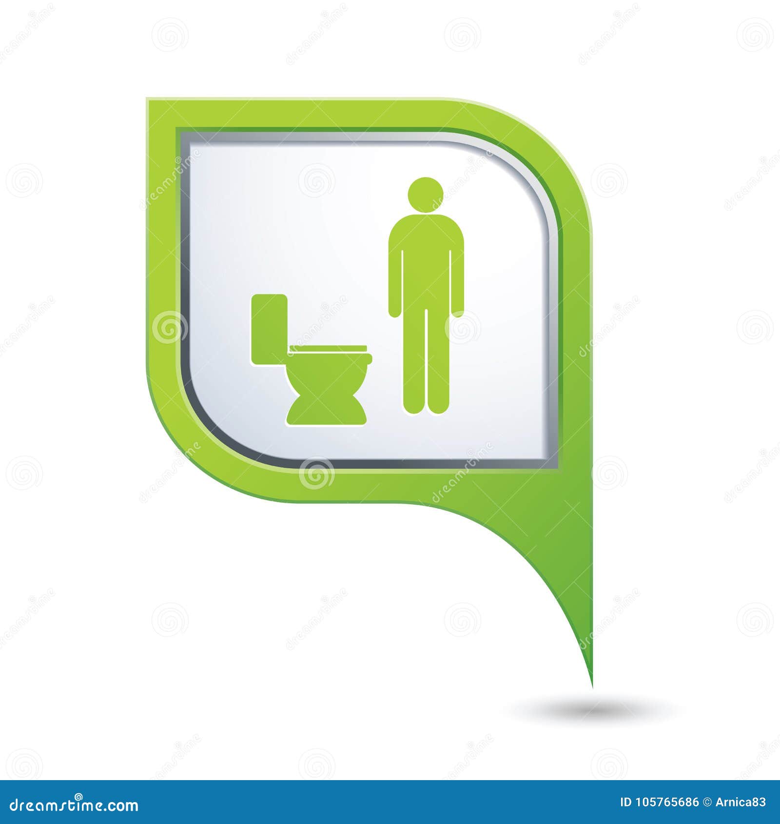 Map Pointer with Restroom Icon, Man WC Stock Vector - Illustration of ...