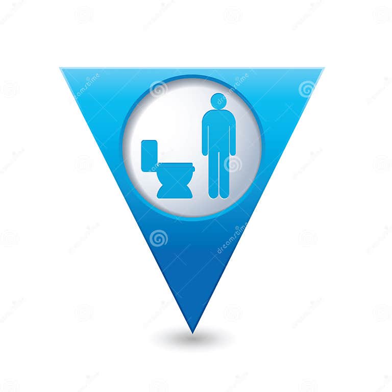 Map Pointer with Restroom Icon, Man WC Stock Vector - Illustration of ...