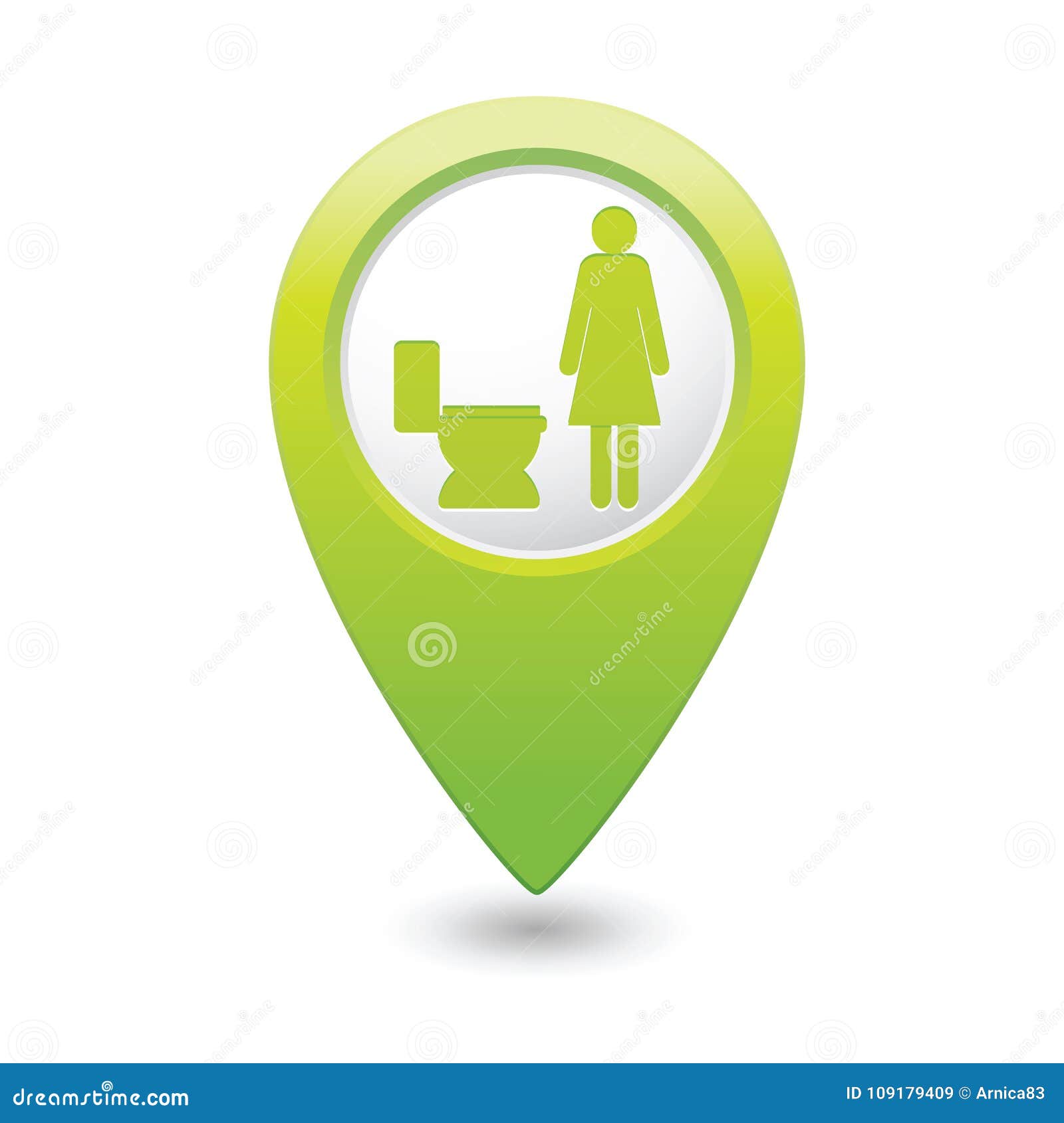 Map Pointer with Restroom Icons, Lady WC Stock Vector - Illustration of ...