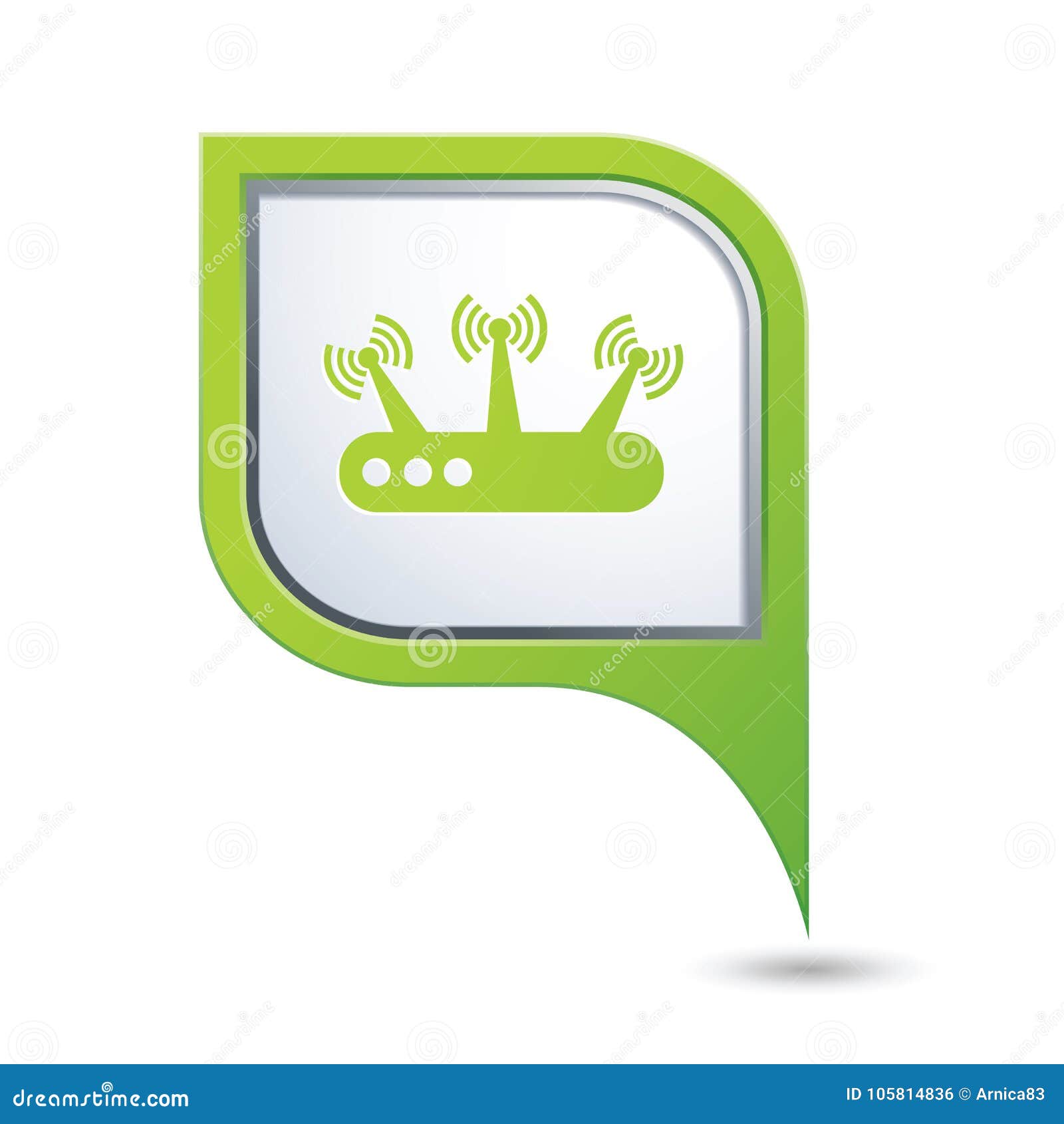 Map Pointer with Router Icon Stock Vector - Illustration of position ...