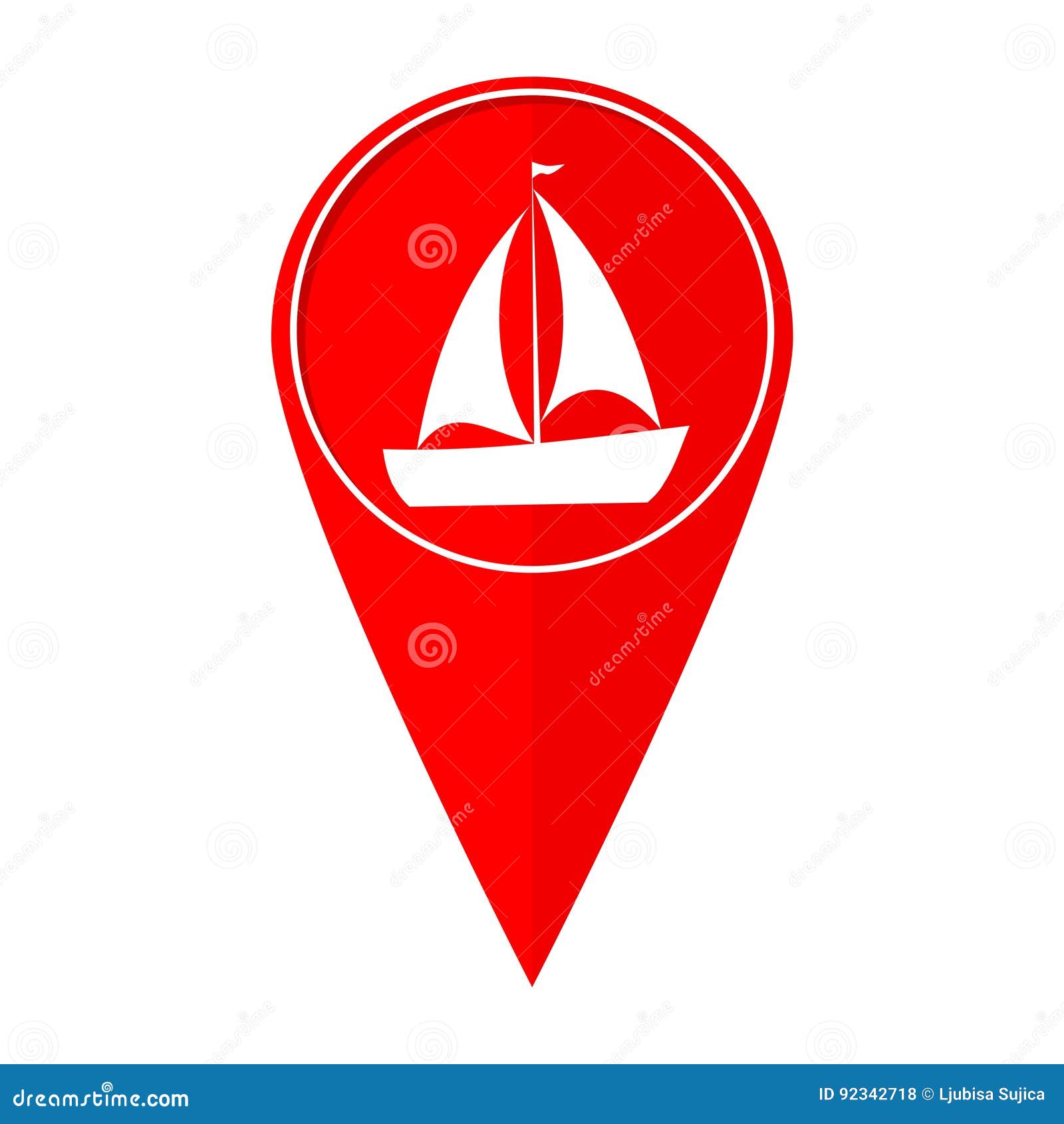 Map pointer Sailfish boat stock vector. Illustration of badge - 92342718