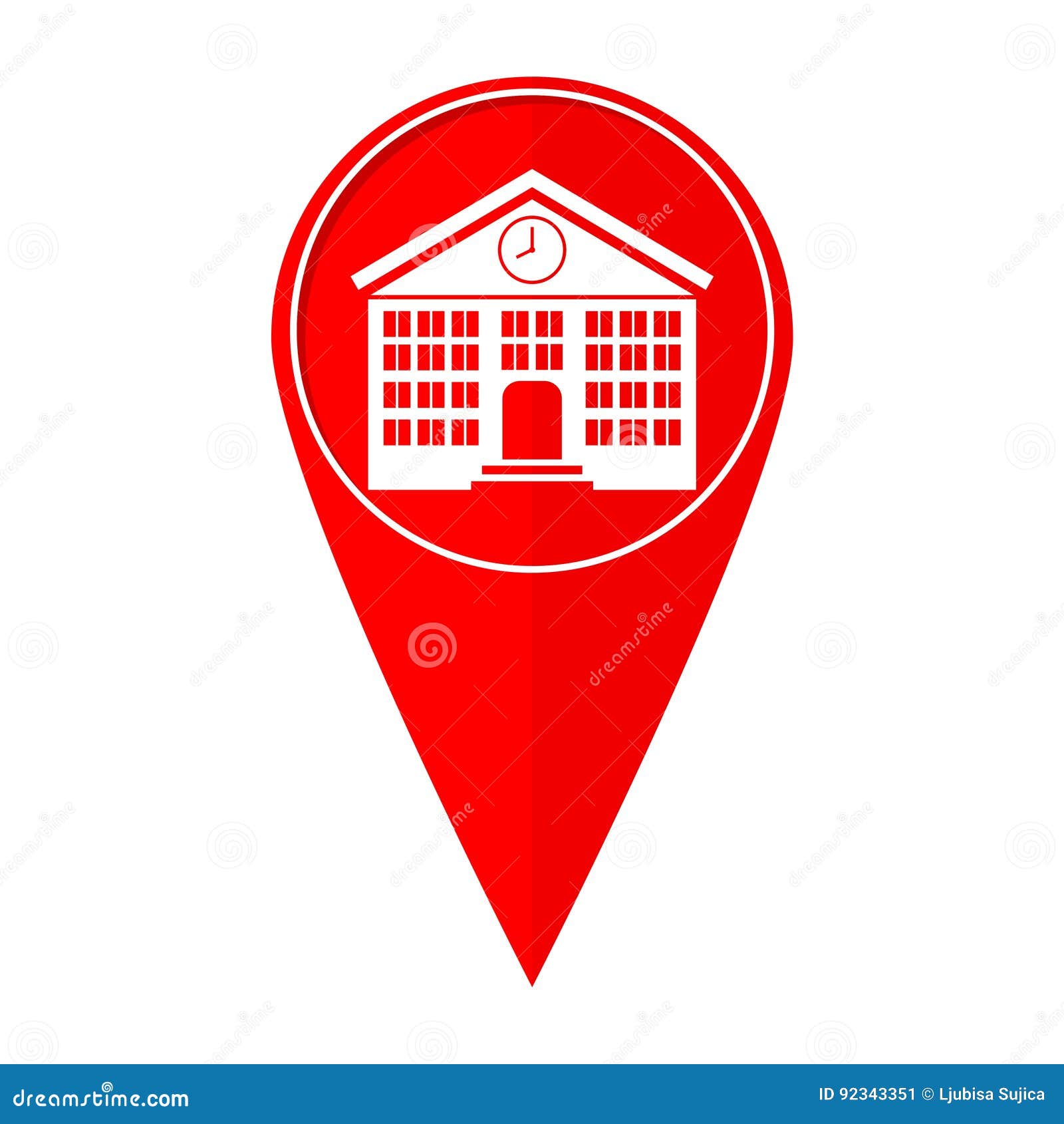Map Pointer School Building Stock Vector - Illustration of clip ...