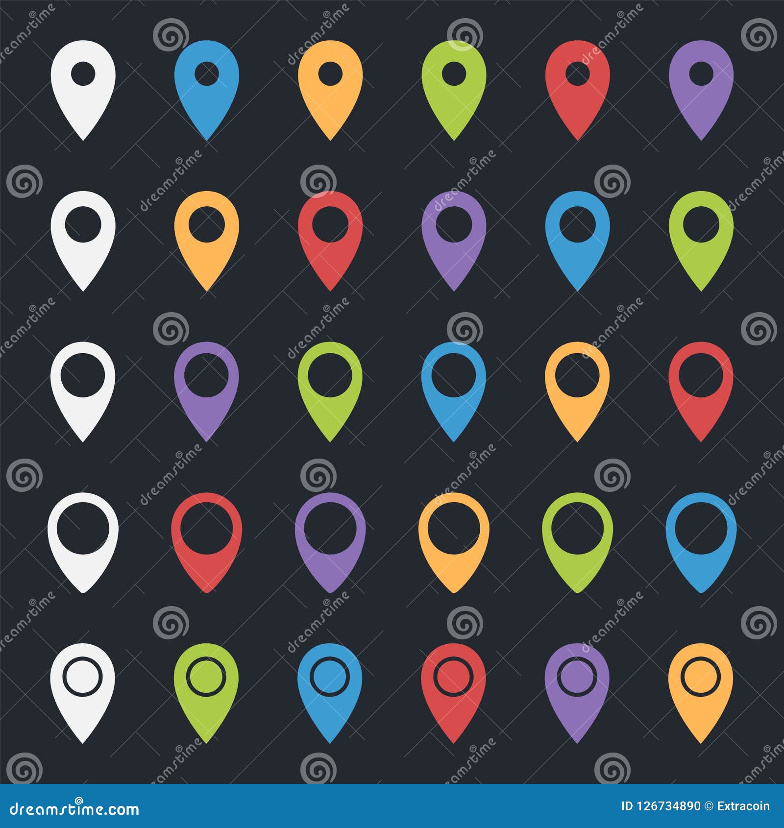 Set of Map Pointers, Colorful Pin Icons, Location Markers Stock Vector ... Set of Map Pointers, Colorful Pin Icons, Location Markers Stock Vector ...