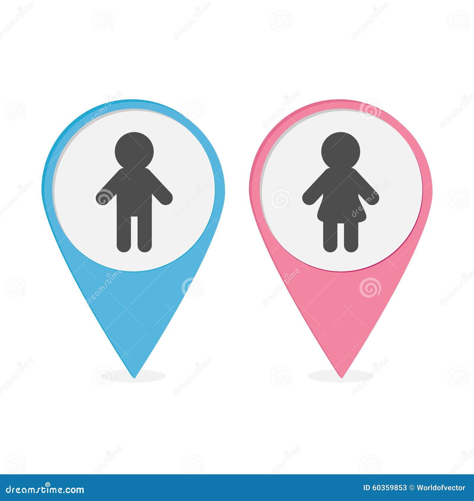 Map Pointer Set. Man Woman Icon Pink And Blue Round Markers. Restroom ... Map Pointer Set. Man Woman Icon Pink And Blue Round Markers. Restroom ...