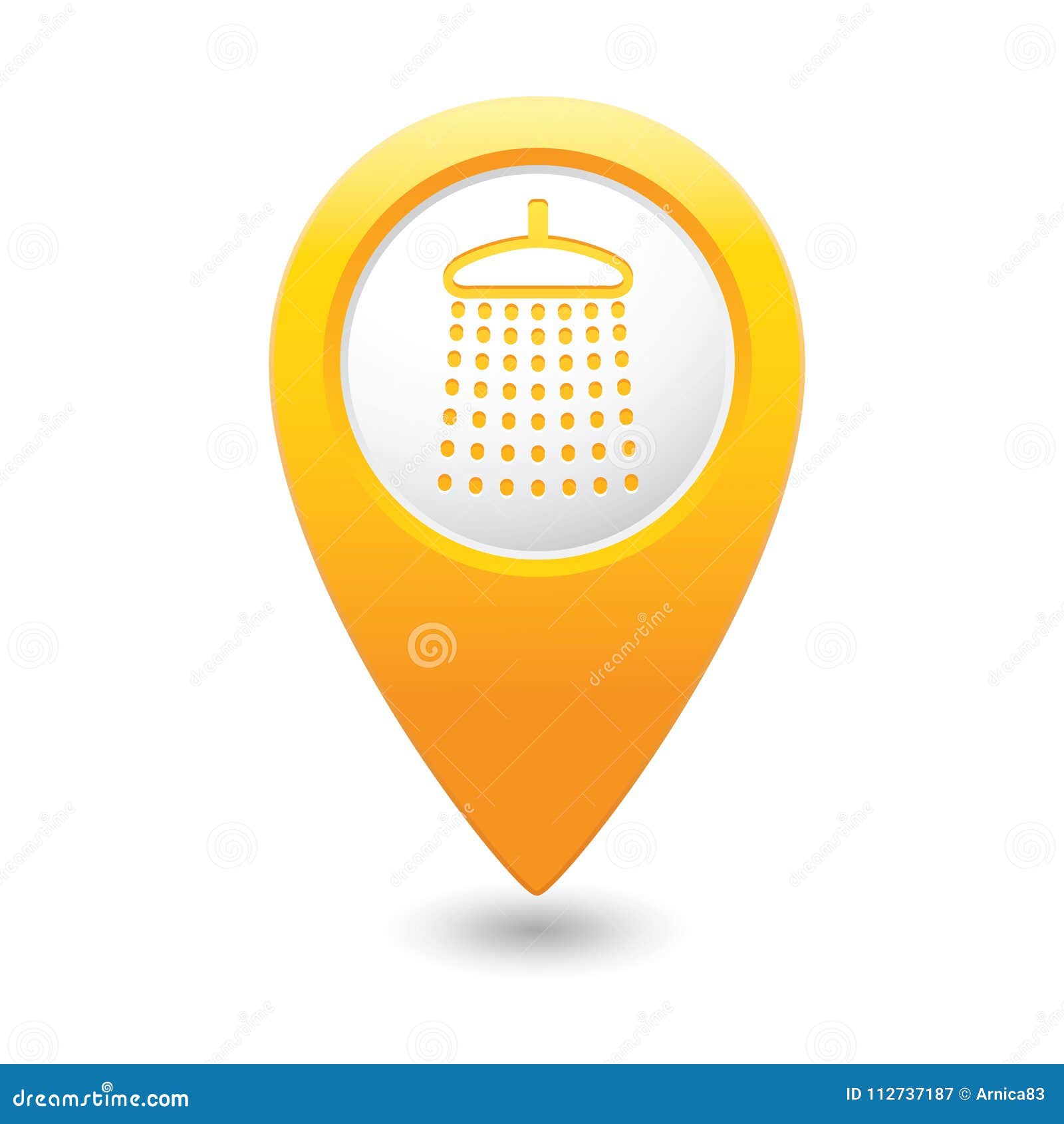 Map Pointer with Shower Icon Stock Vector - Illustration of direction ...
