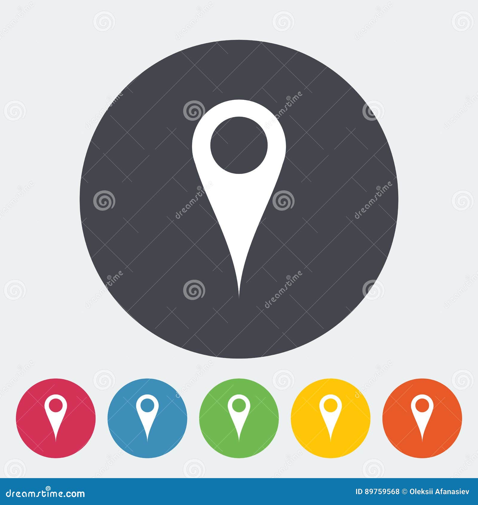 Map Pointer Single Flat Icon. Stock Vector - Illustration of location ...